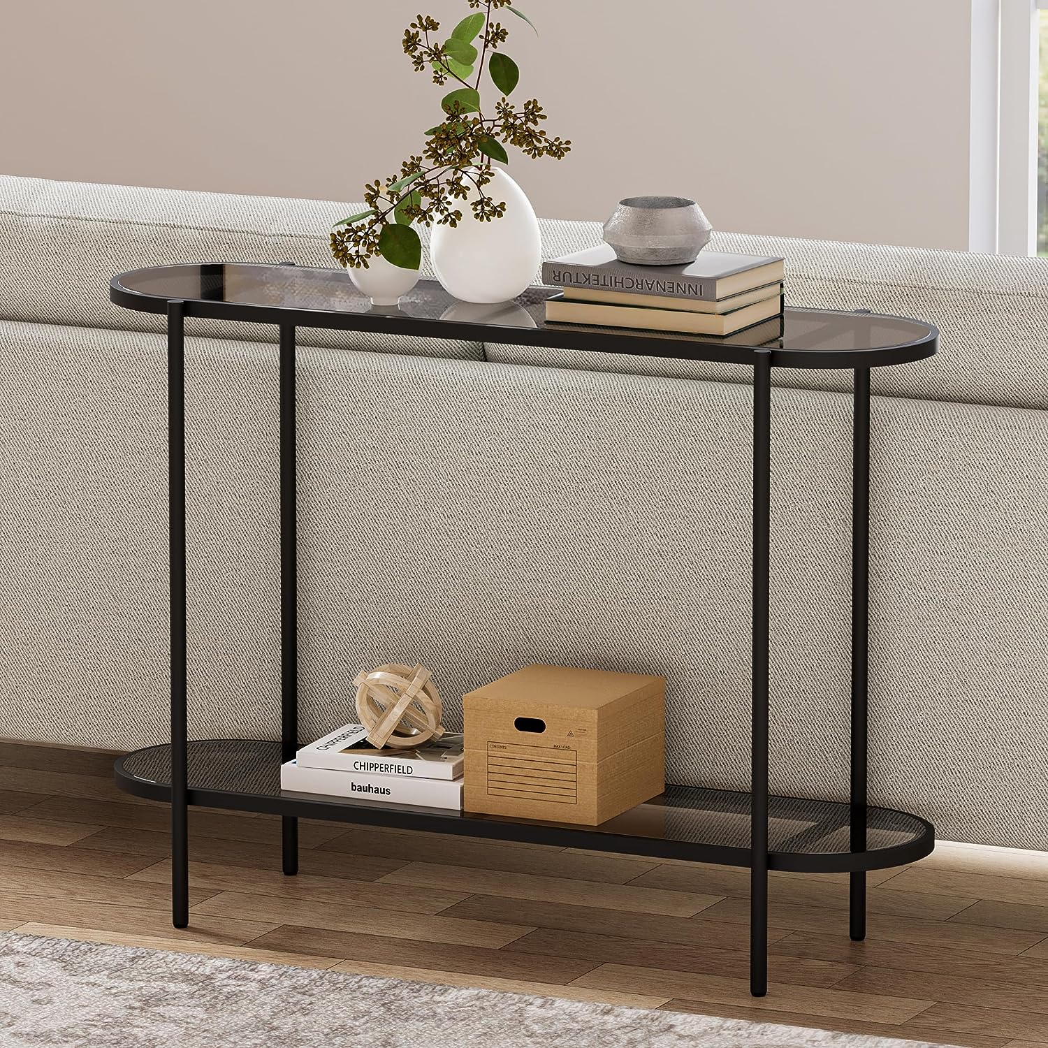 Crosley Furniture Braxton Modern Metal Console Table in Matte Black ...