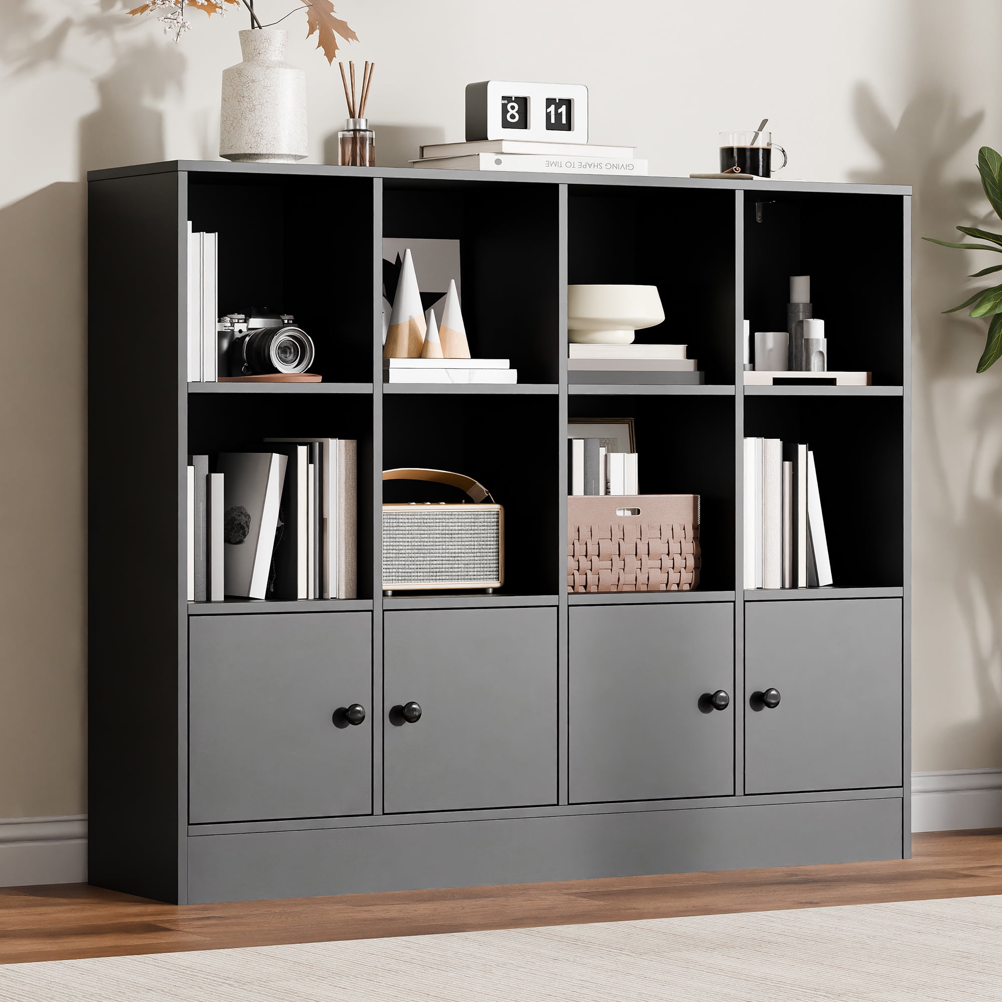 Cozy Castle 3-Tier Open Cube Bookcase with 12 Cubes and 4 Doors ...