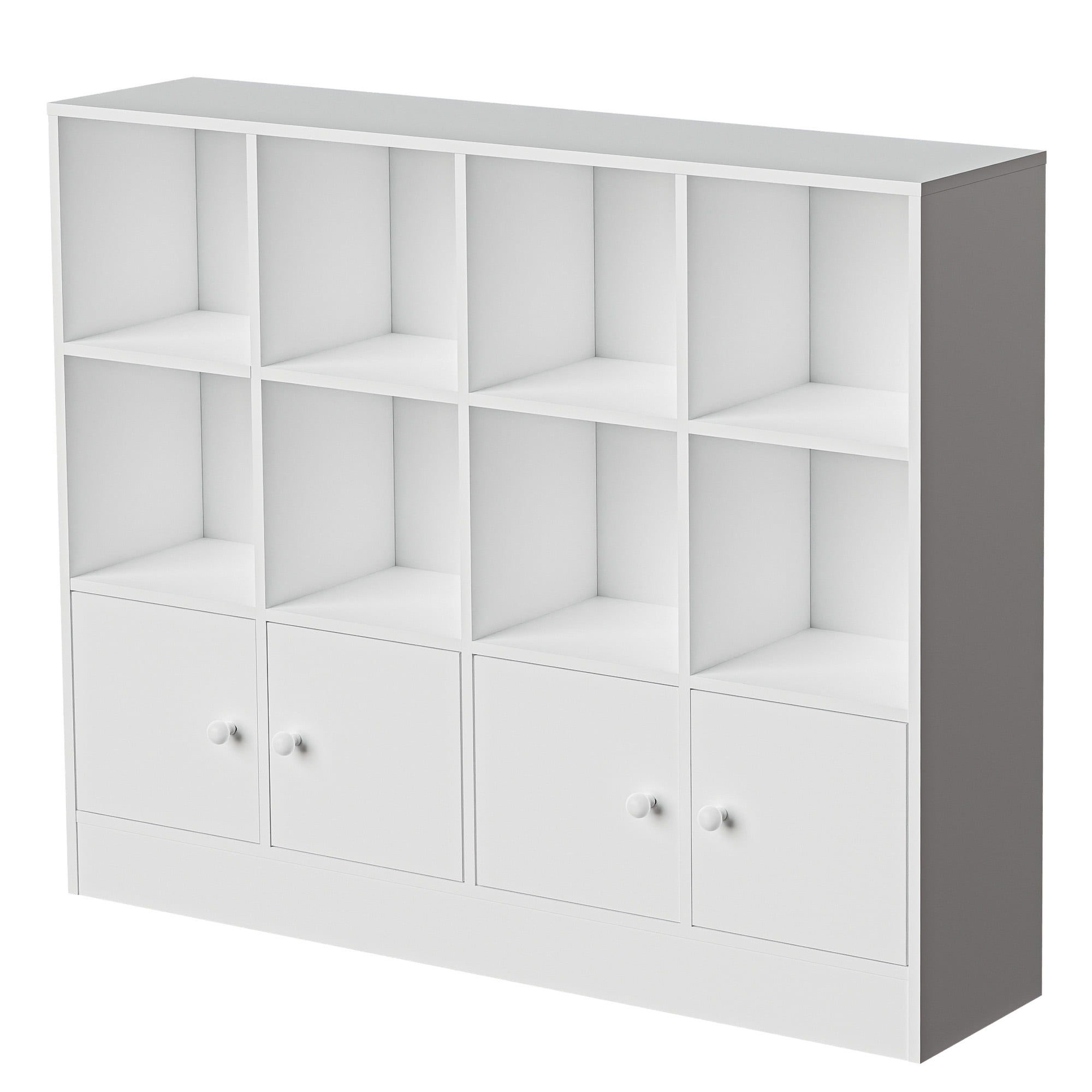 Cozy Castle Bookshelf with 12 Cubes and 4 Doors, 3 Tier Open Cube ...