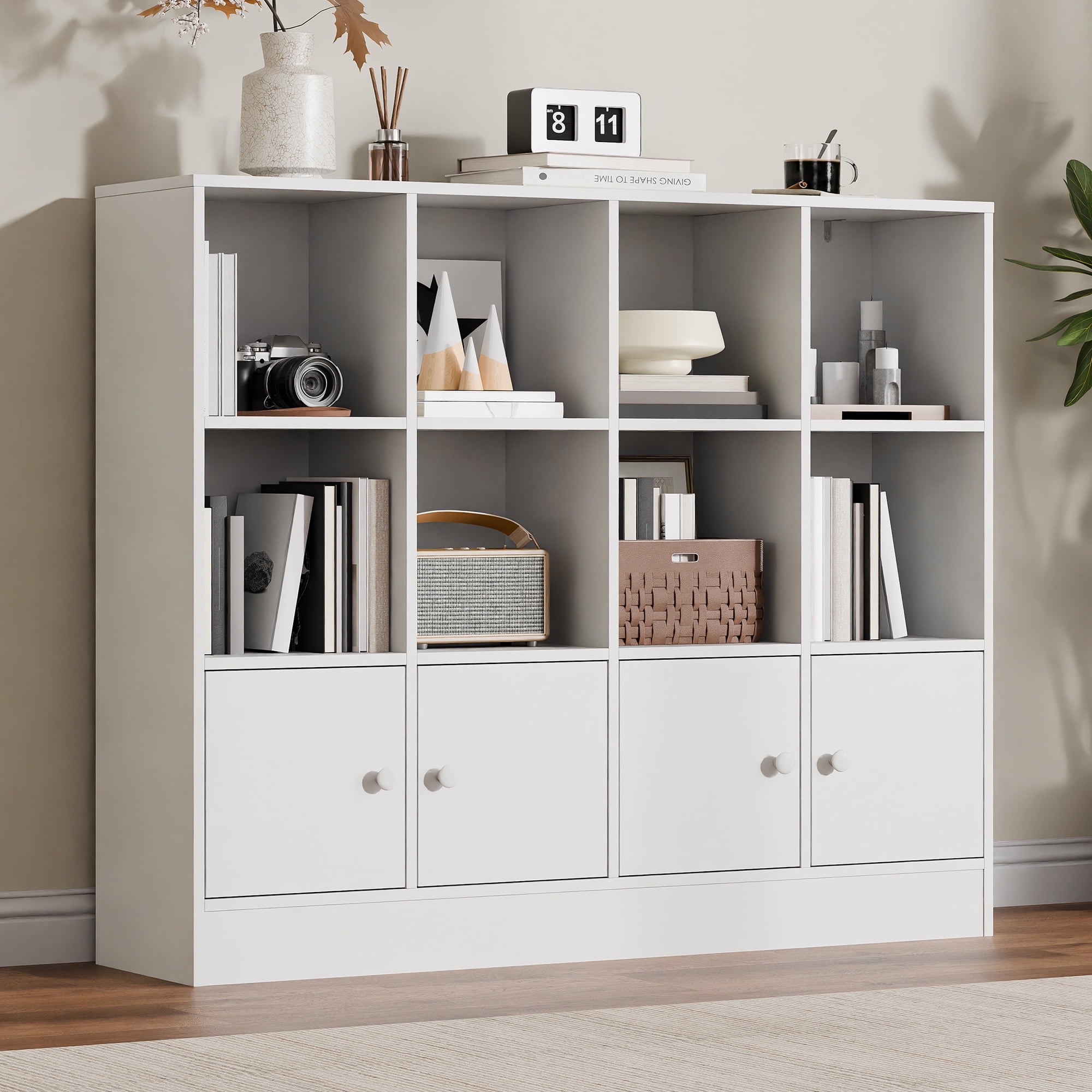 Cozy Castle 3-Tier Open Cube Bookcase with 12 Cubes and 4 Doors ...