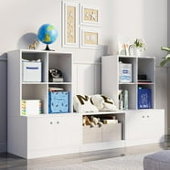 Cozy Castle U-Shaped Bookcase, 4-Tier with 9 Cubes, 2 Drawers for Home ...