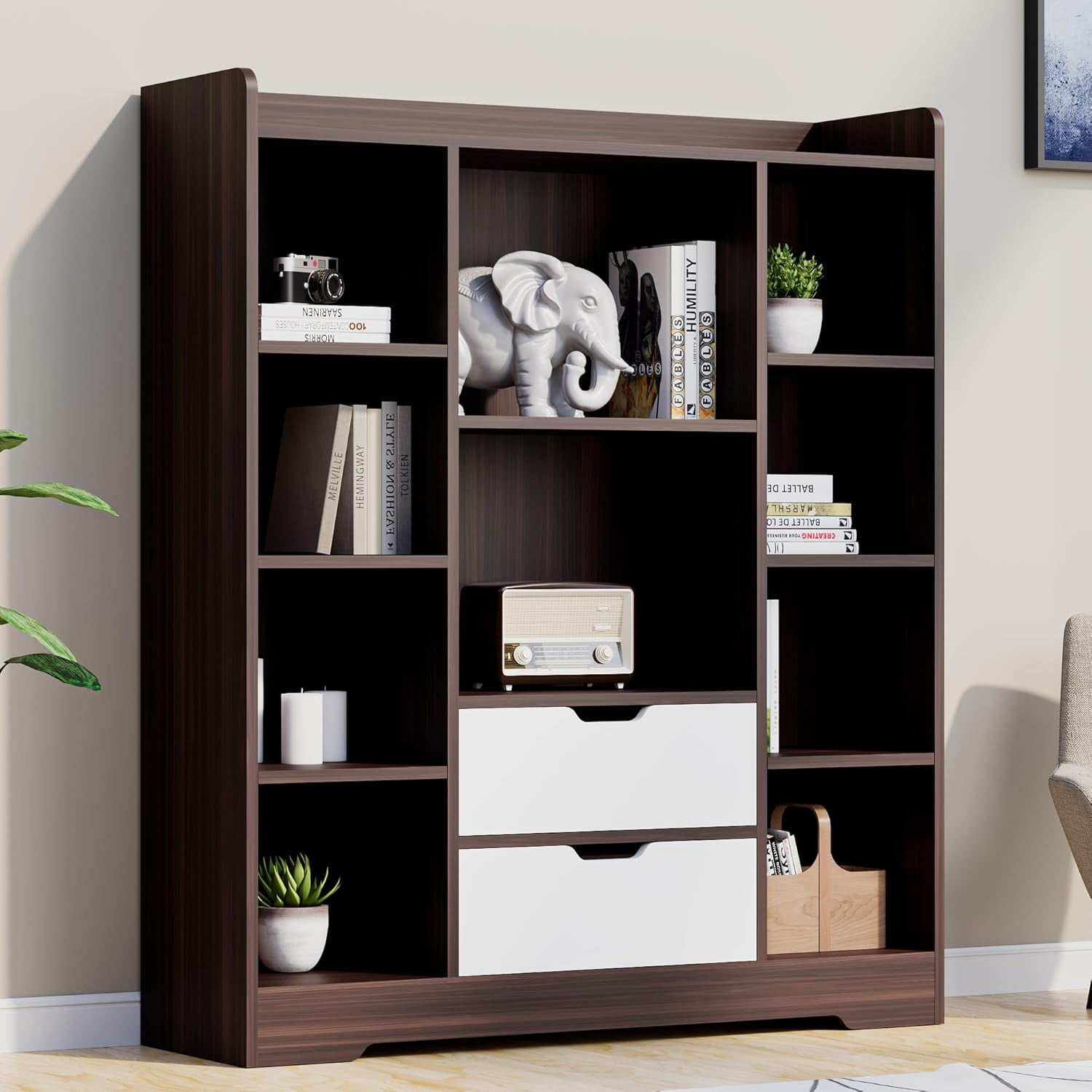 Cozy Castle Kids Bookshelf with Storage, Toy Storage Organizer with 2 ...