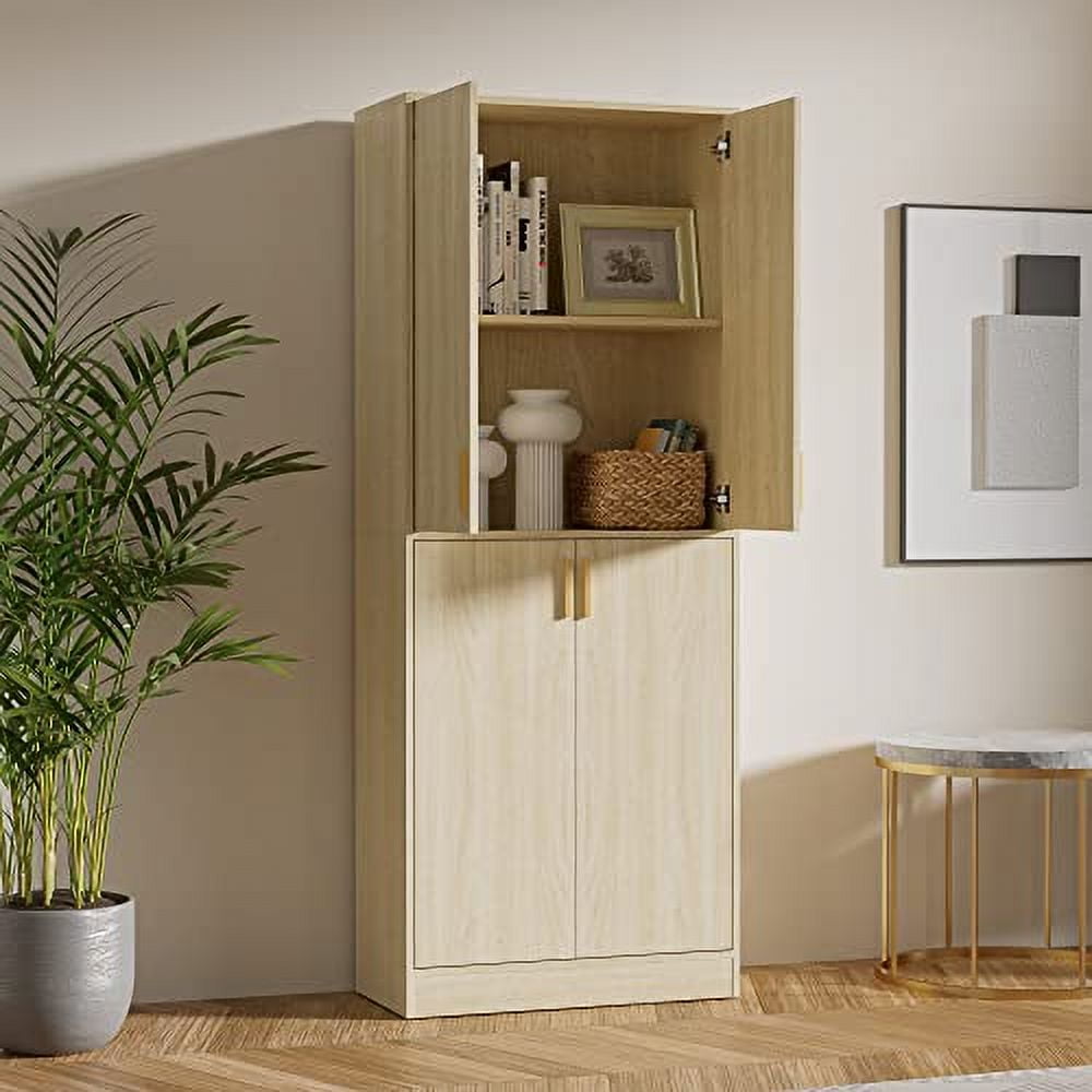 Cozy Castle Kitchen Pantry Cabinet, 71" Tall Wood Storage Cabinet with ...