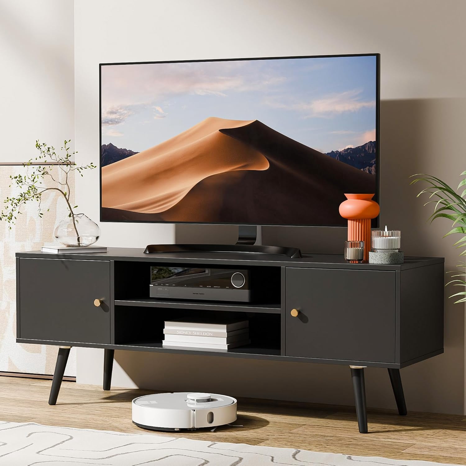 Cozy Castle Mid Century Modern TV Stand for 55 60 inch TV Entertainment ...