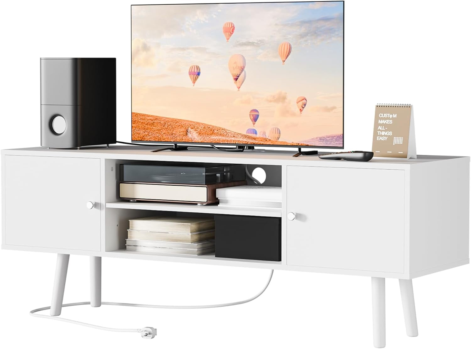 Cozy Castle TV Stand for 48''-55''TV, Mid Century Modern TV Console ...