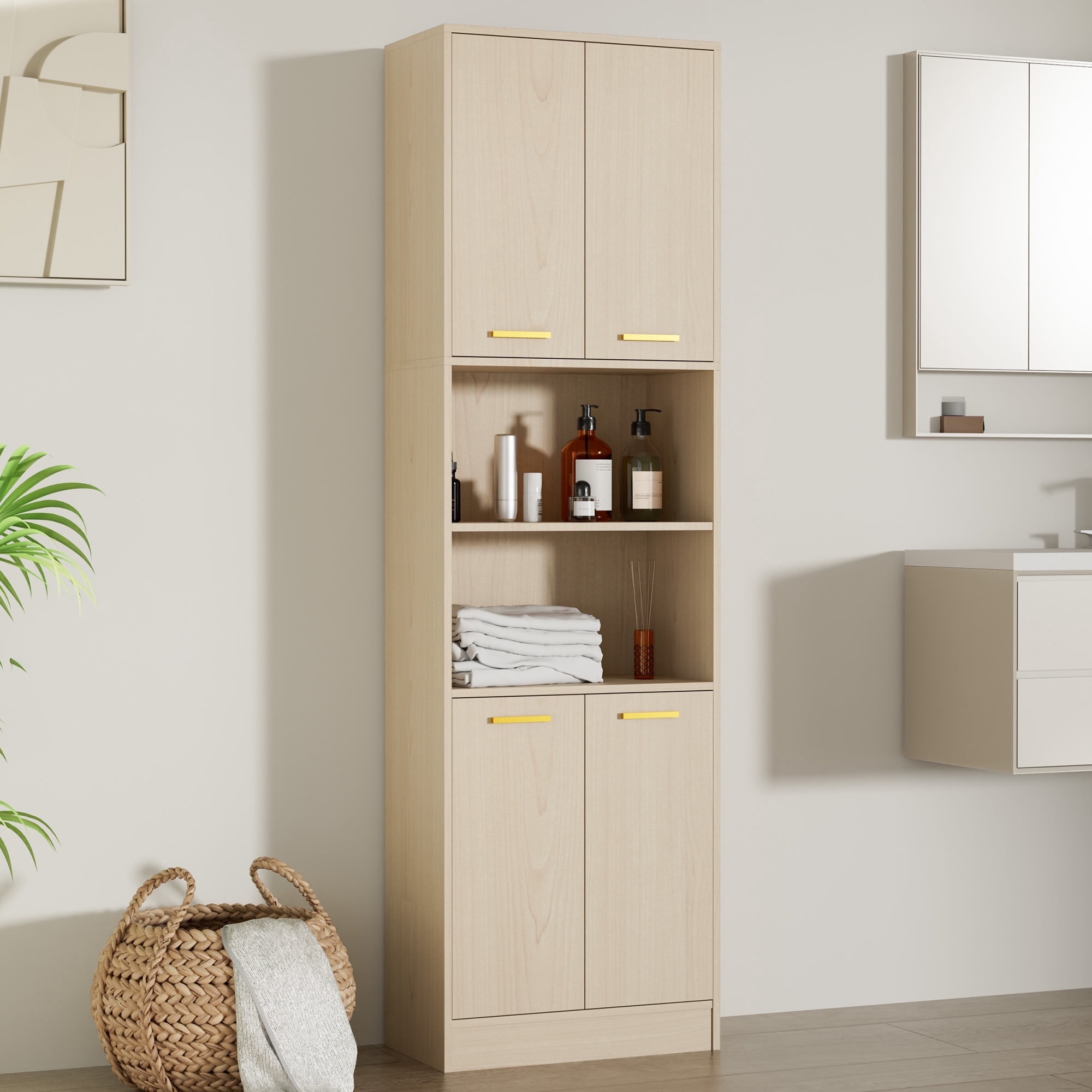 Cozy Castle Versatile Storage Option Pantry Cabinet with Adjustable ...
