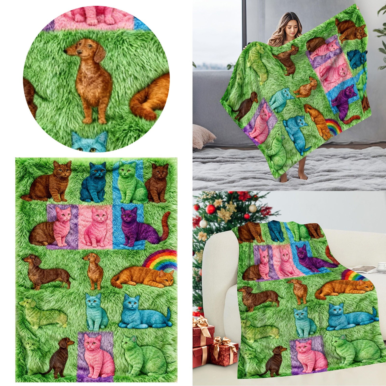 Cozy Cat And Flannel Blanket For Home Soft Absorbent -Laced Throw ...