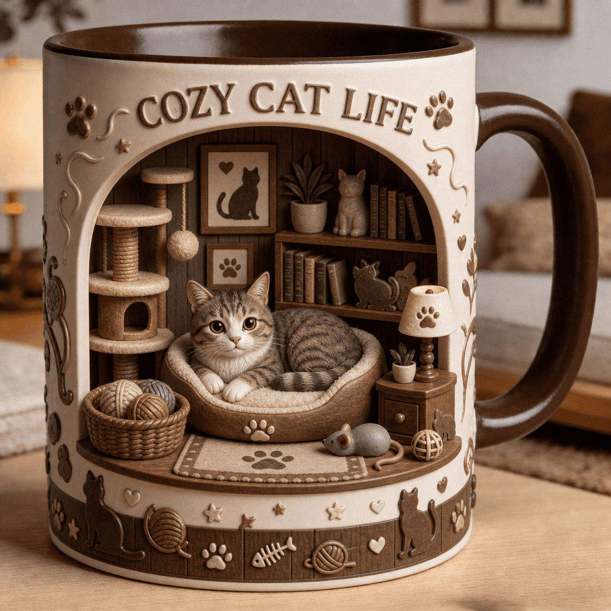 Cozy Cat Life Mug for Cat Lovers, Cute Kitty Coffee Cup Gift - Walmart.com