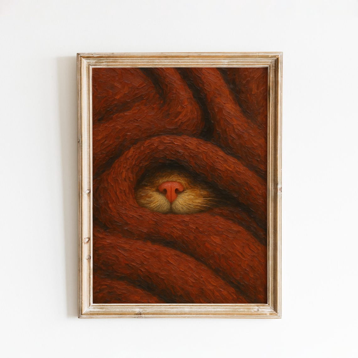 Cozy Cat Nose Poster – Warm Brown, Whimsical Animal Wall Art, Unframed ...