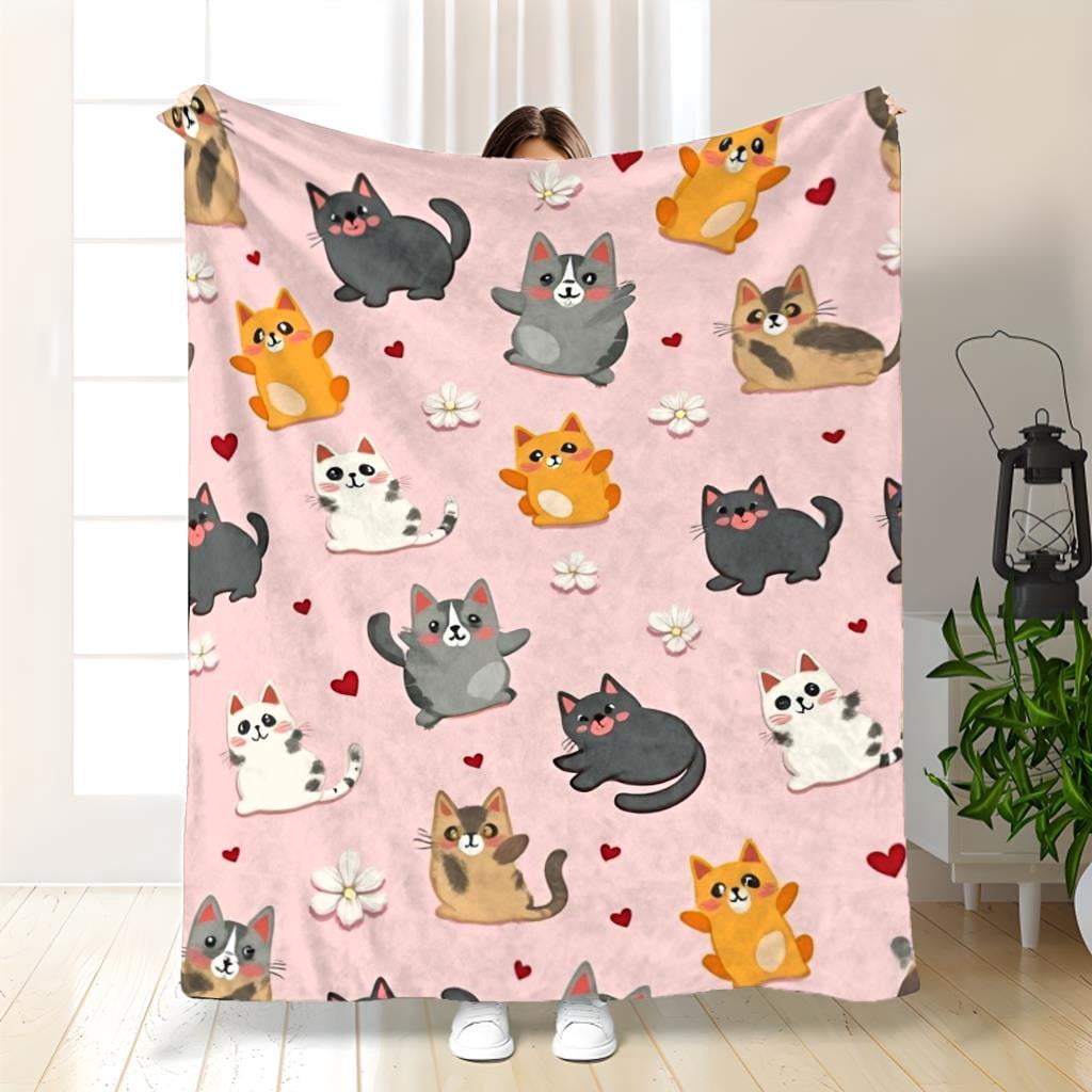 Cozy Cat Plush Throw Blanket Suitable for Boys, Girls, Men & Women ...