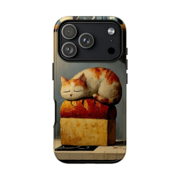 Cozy Cat Sleeping Like Loaf Bread Artwork for iPhone 17 16 15 14 13 12 ...