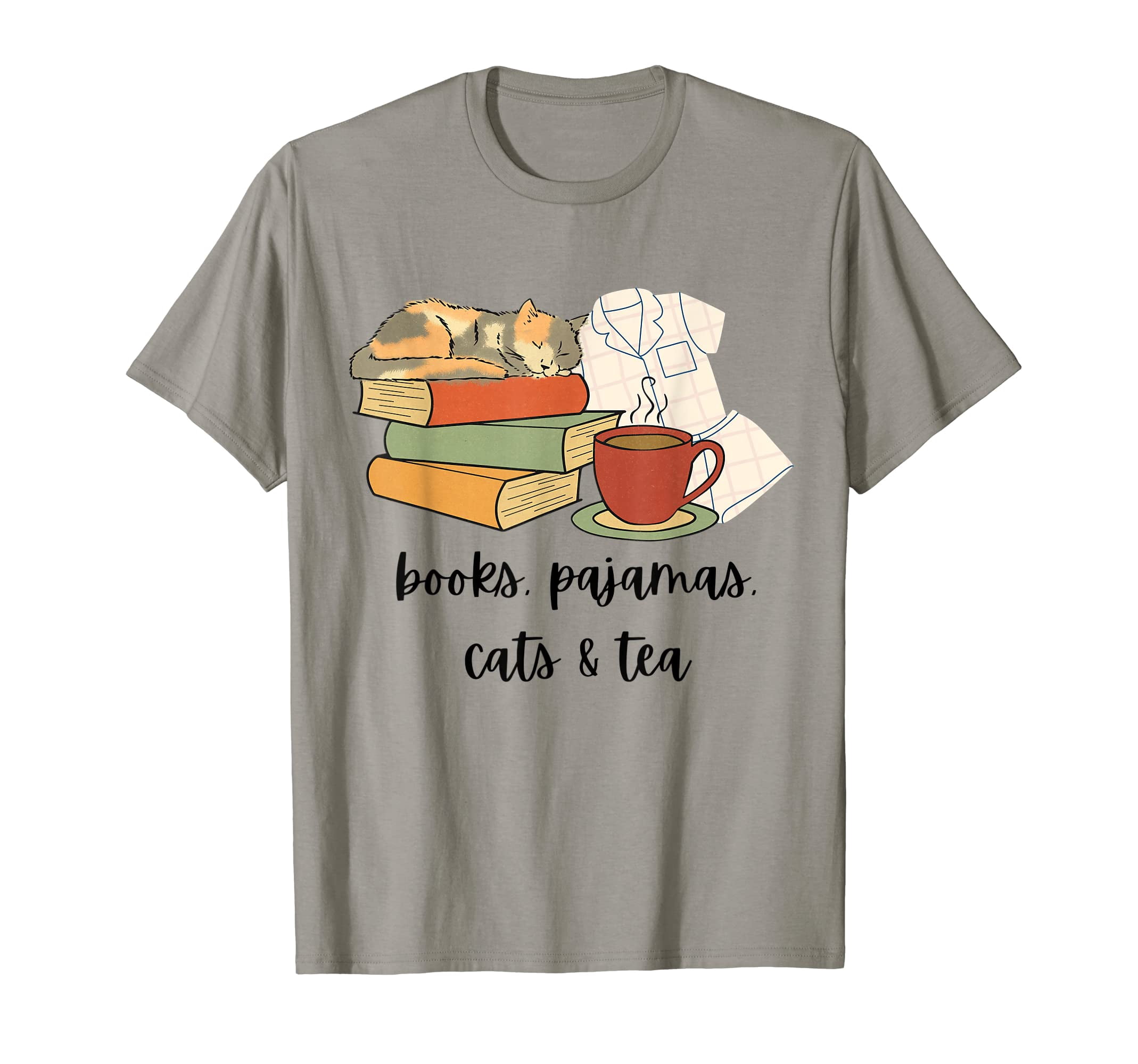 Cozy Cat and Books T-Shirt for Literary Lovers and Librarians - Walmart.com