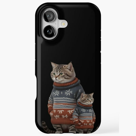 Cozy Cats in Sweaters Winter Phone Case with iPhone 17 to 11 Pro Max ...