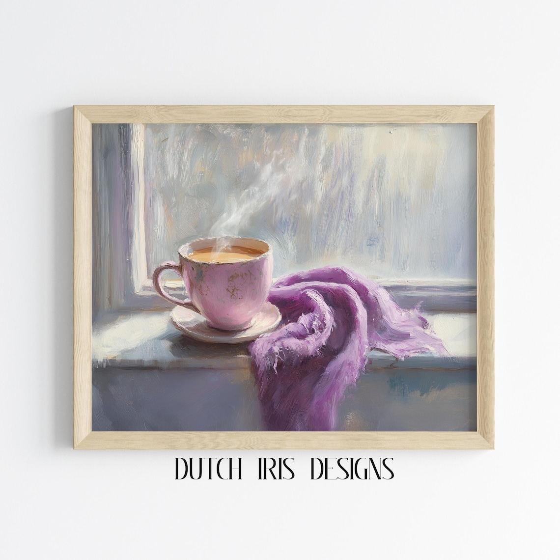 Cozy Chai On Windowsill, Vintage Tea Mug, Steaming Cup Scene, Rustic ...