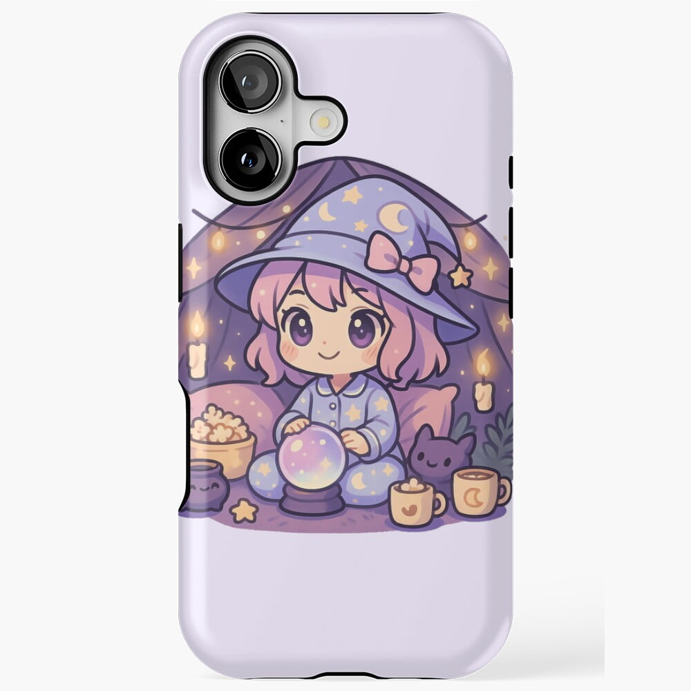 Cozy Chibi Witch with Crystal Ball Compatible Phone Case for iPhone 11 ...