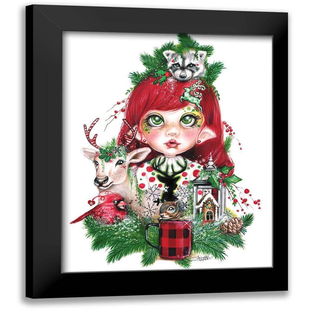 Cozy Christmas Claire - MunchkinZ Elf 15x18 Black Modern Framed Museum ...