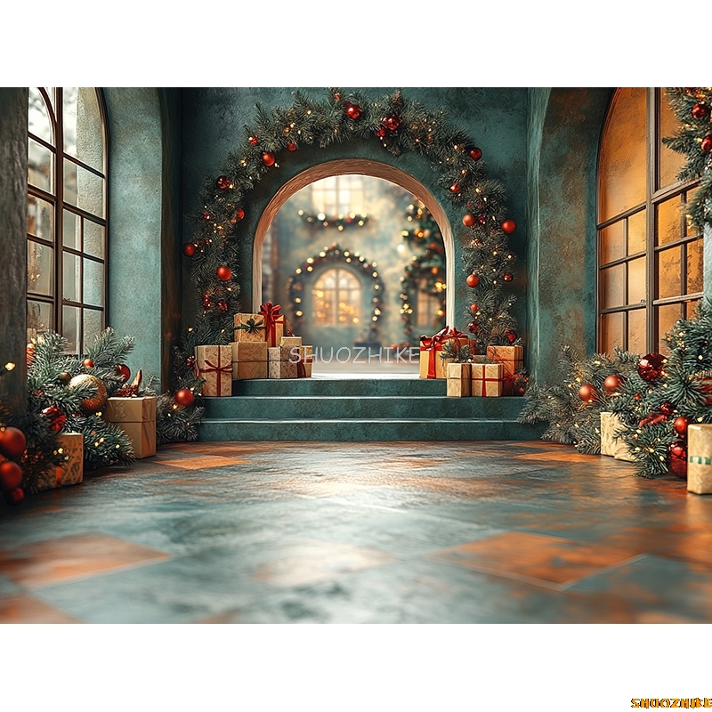 Cozy Christmas Day Sce Fireplace Photography Backdrop Props Winter ...