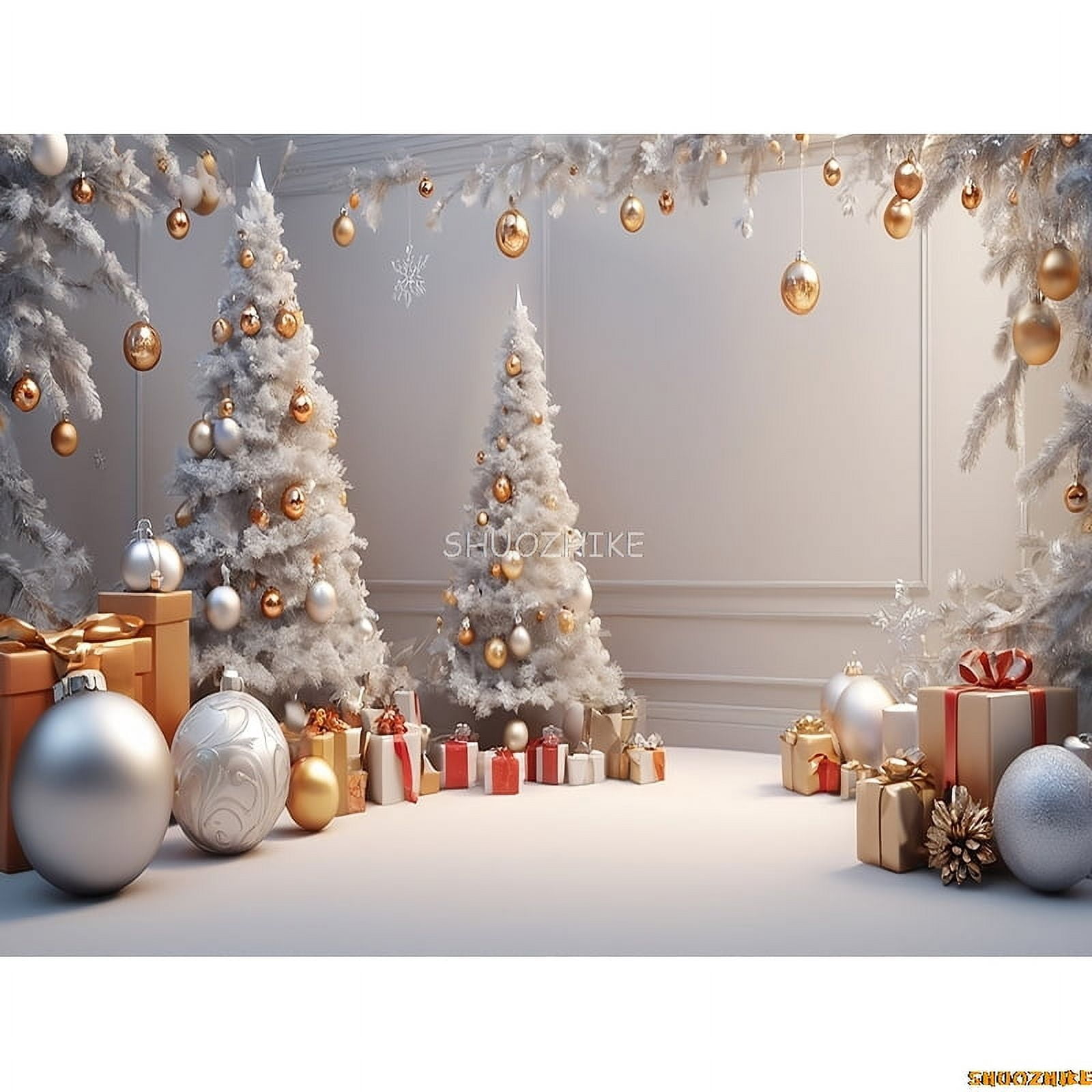 Cozy Christmas Day Sce Fireplace Photography Backdrop Props Winter ...
