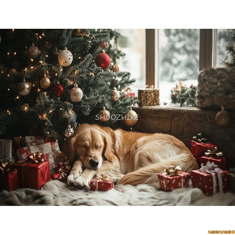 Cozy Christmas Day Sce Fireplace Photography Backdrop Props Winter ...