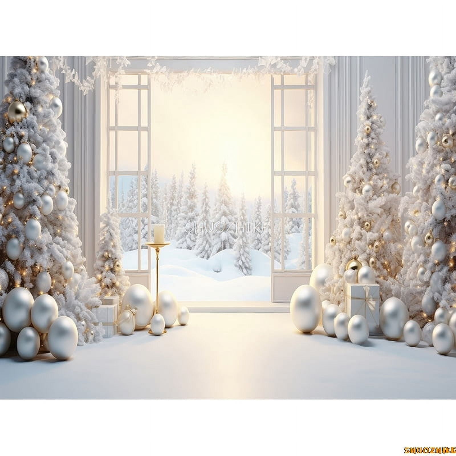 Cozy Christmas Day Sce Fireplace Photography Backdrop Props Winter ...