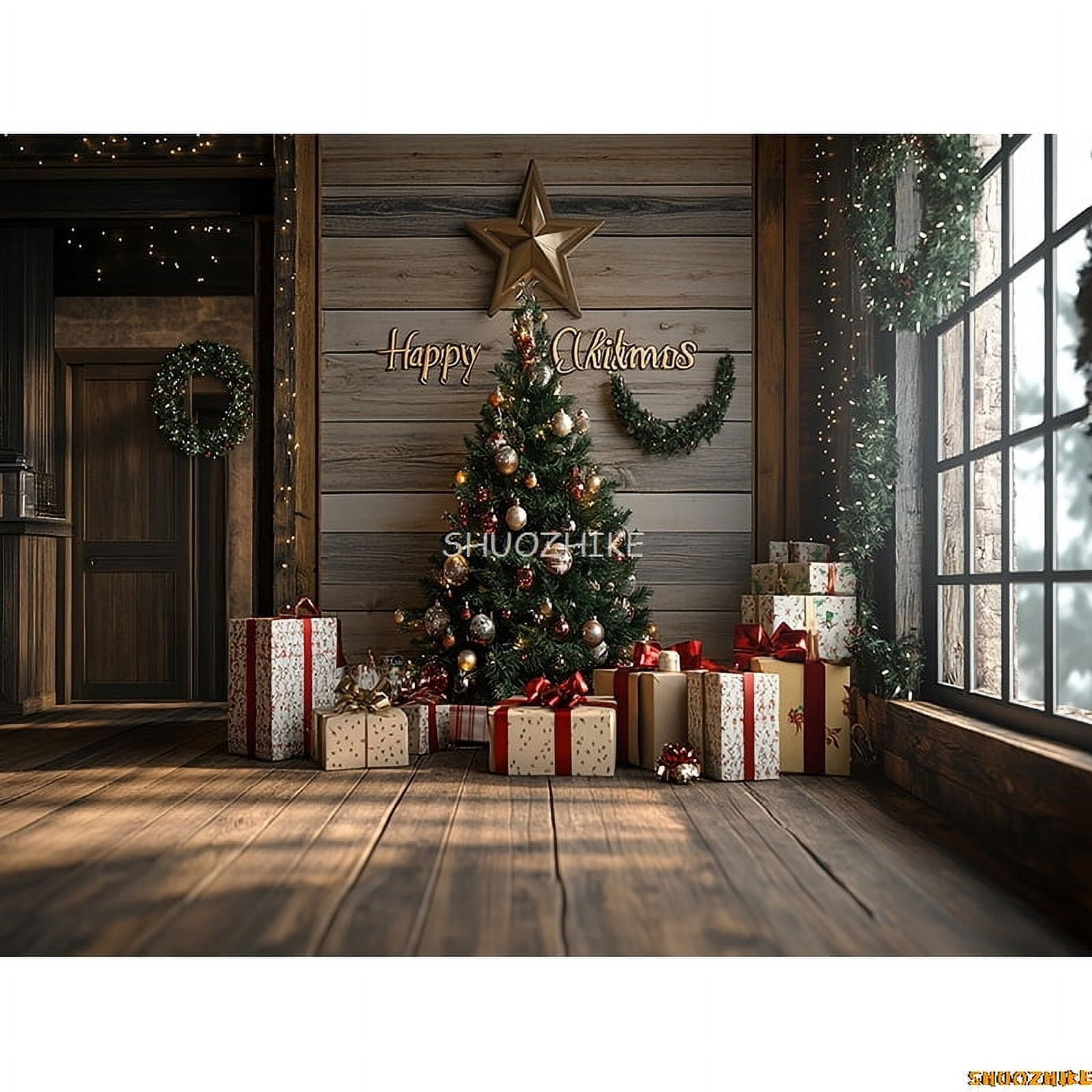 Cozy Christmas Day Sce Fireplace Photography Backdrop Props Winter ...