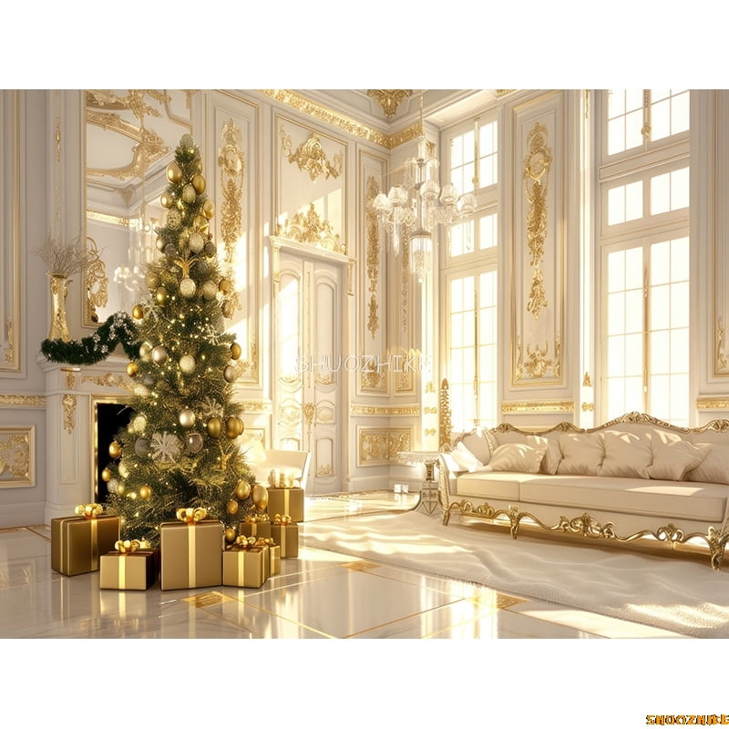 Cozy Christmas Day Sce Fireplace Photography Backdrop Props Winter ...