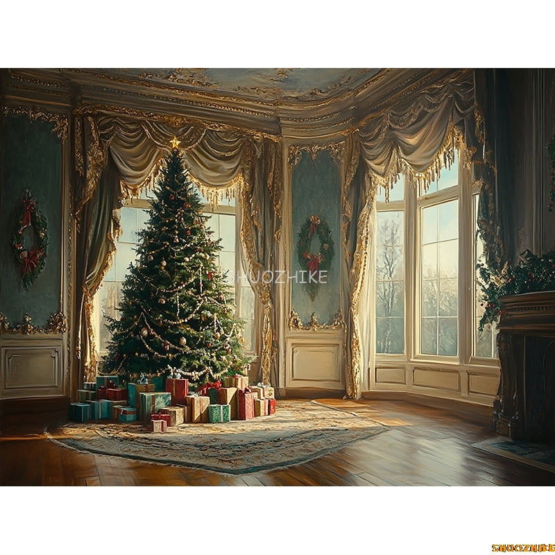 Cozy Christmas Day Sce Fireplace Photography Backdrop Props Winter ...