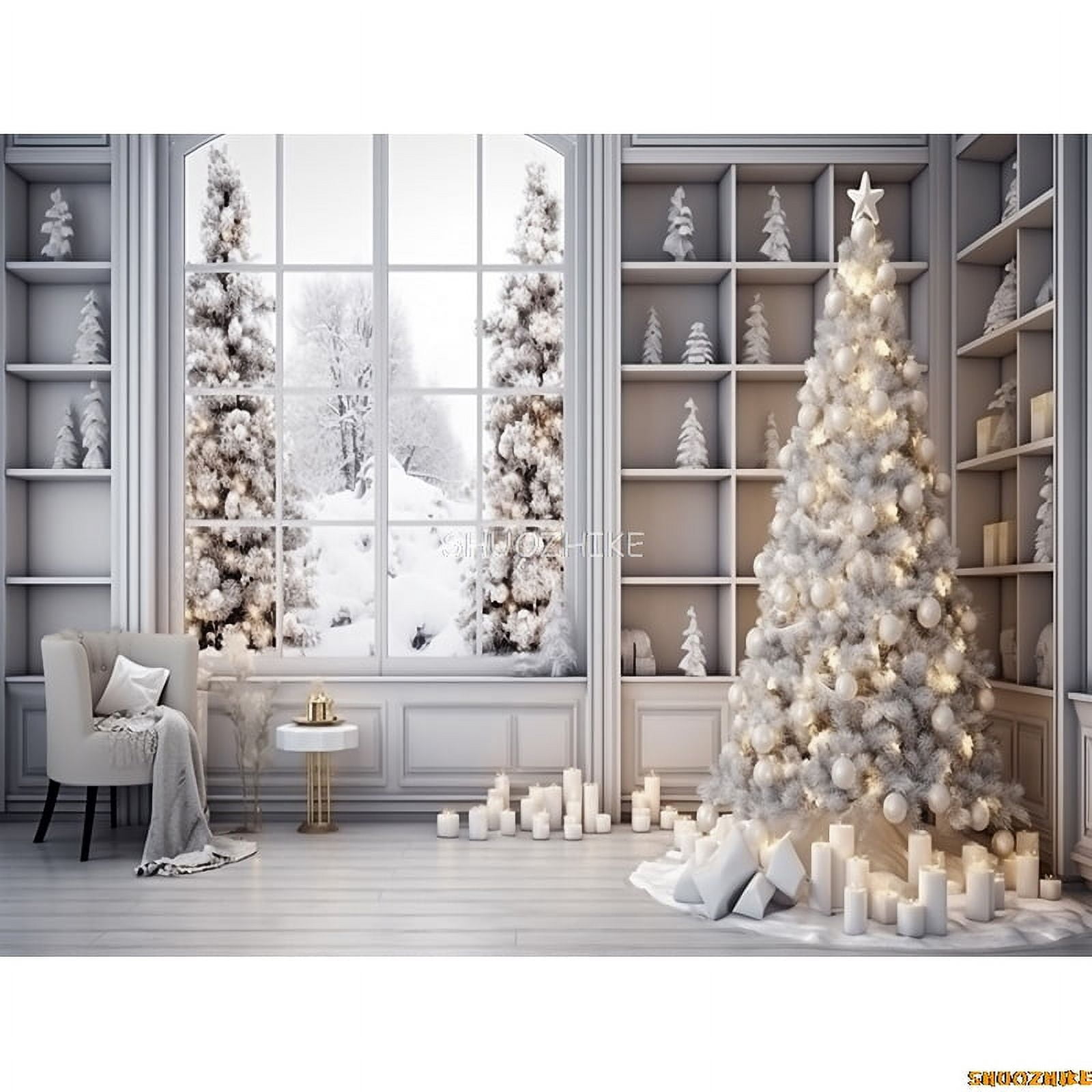 Cozy Christmas Day Sce Fireplace Photography Backdrop Props Winter ...