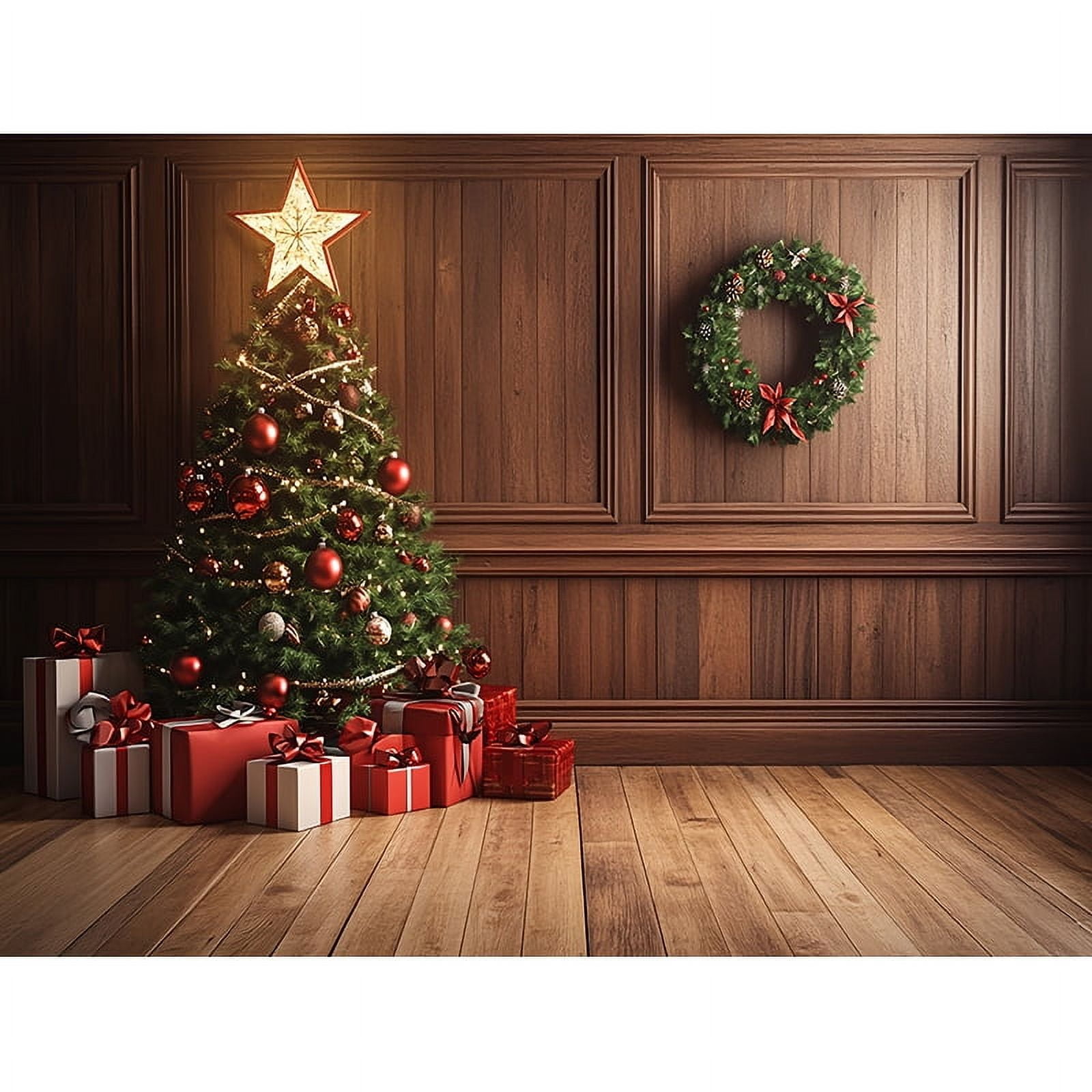 Cozy Christmas Day Scene Fireplace Photography Backdrop Props Winter ...
