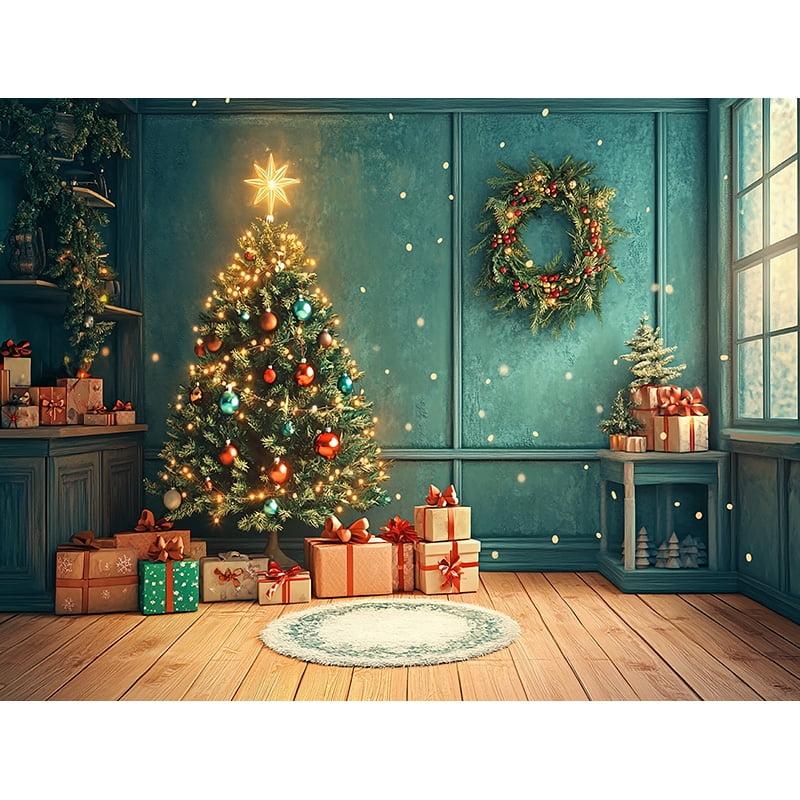 Cozy Christmas Day Scene Fireplace Photography Backdrop Props Winter ...