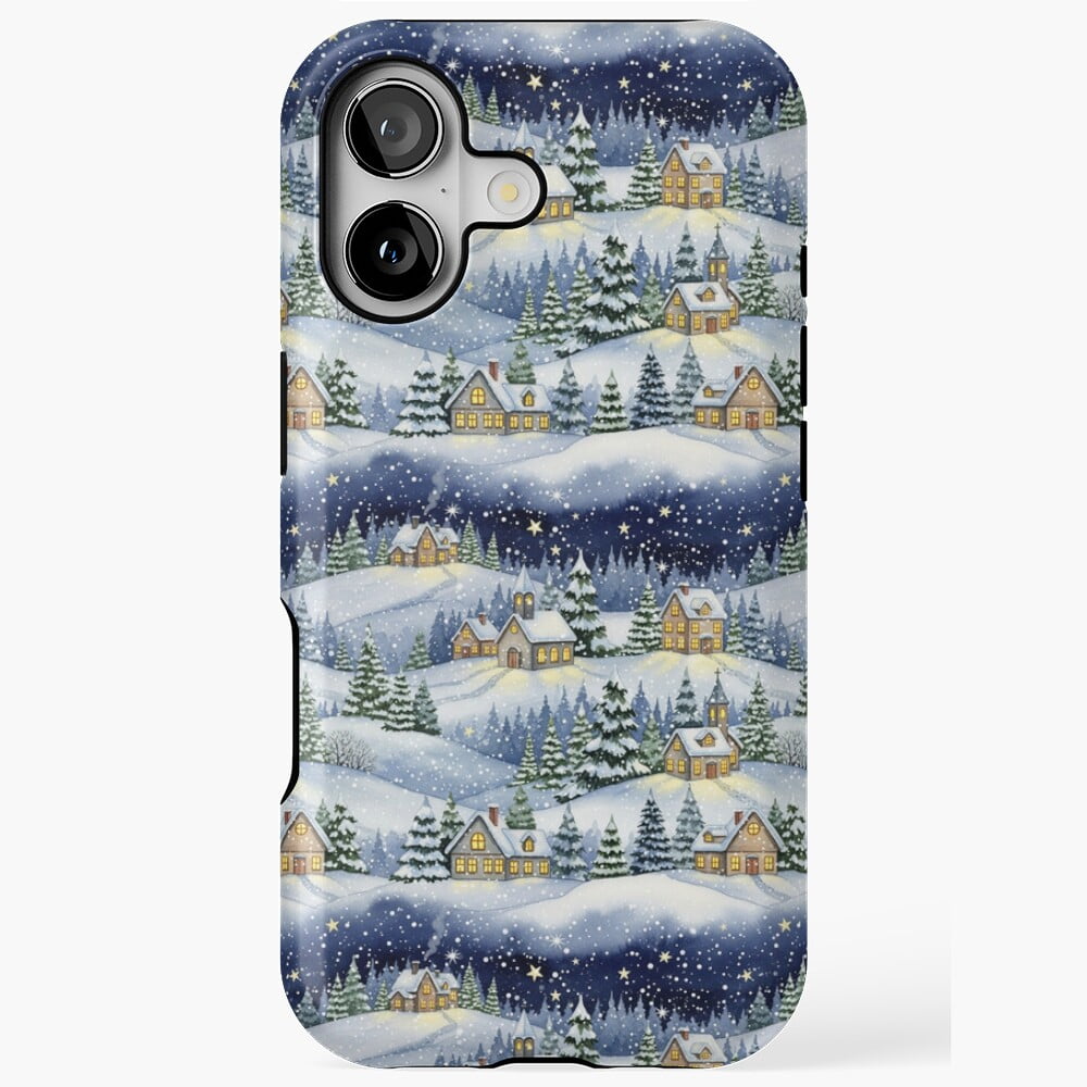 Cozy Christmas Night Village Protective Cover for iPhone 11 12 13 14 15 ...