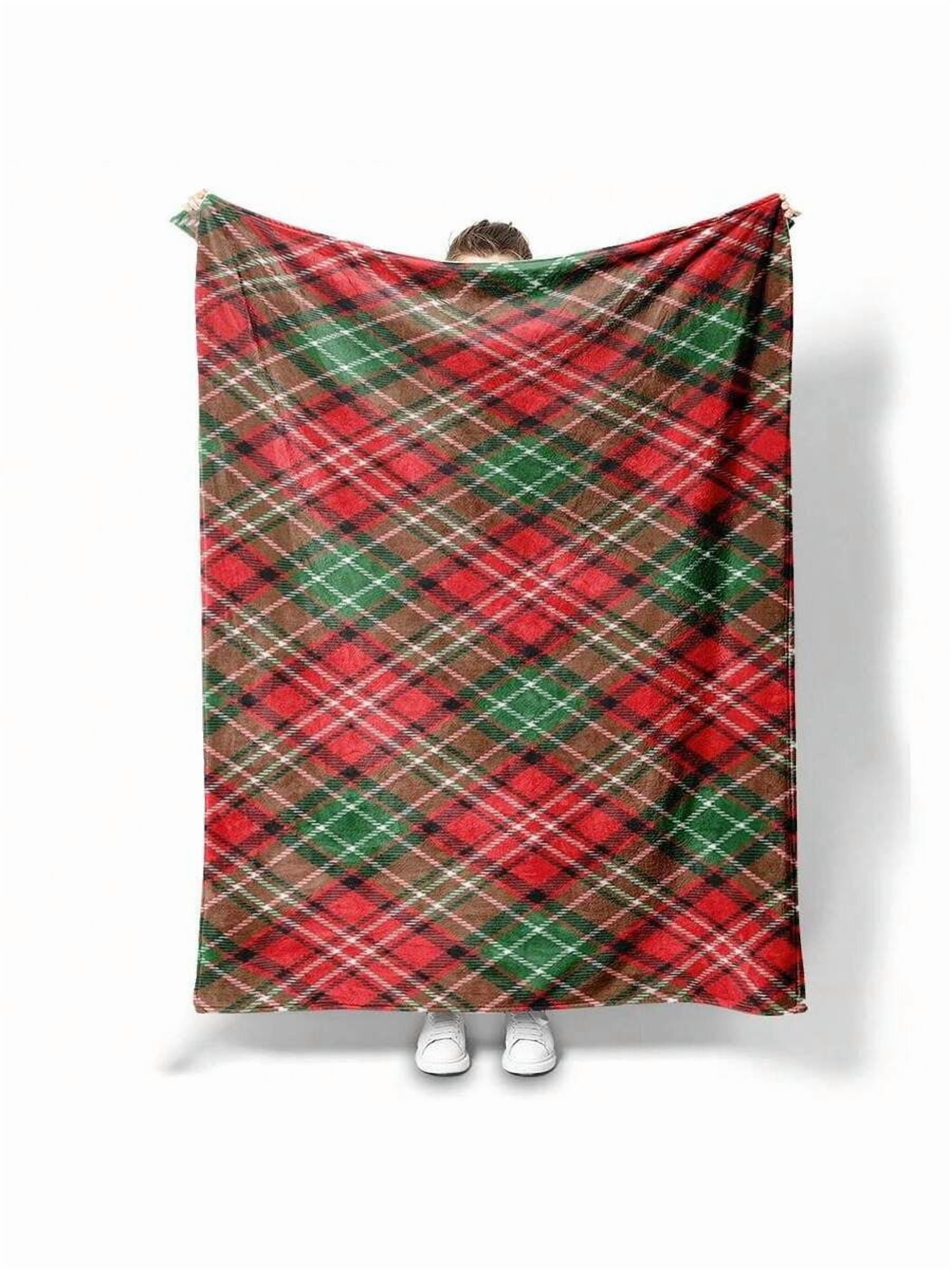 Cozy Christmas Plaid Flannel Throw Blanket - Ultra-Soft Flannel Throw ...