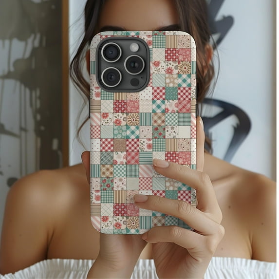 Cozy Christmas Quilt Patchwork Phone Case Festive Holiday Art iPhone 17 ...