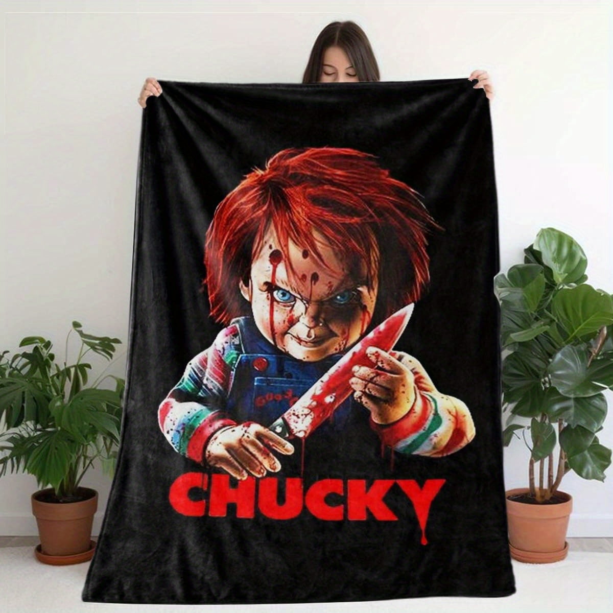 Cozy Chucky-Inspired Flannel Throw Blanket - Soft, Warm & Versatile for ...