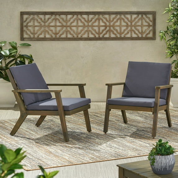 Cozy Club Chair | Dark Grey, Acacia Wood, 31.75 in Wide - Walmart.com