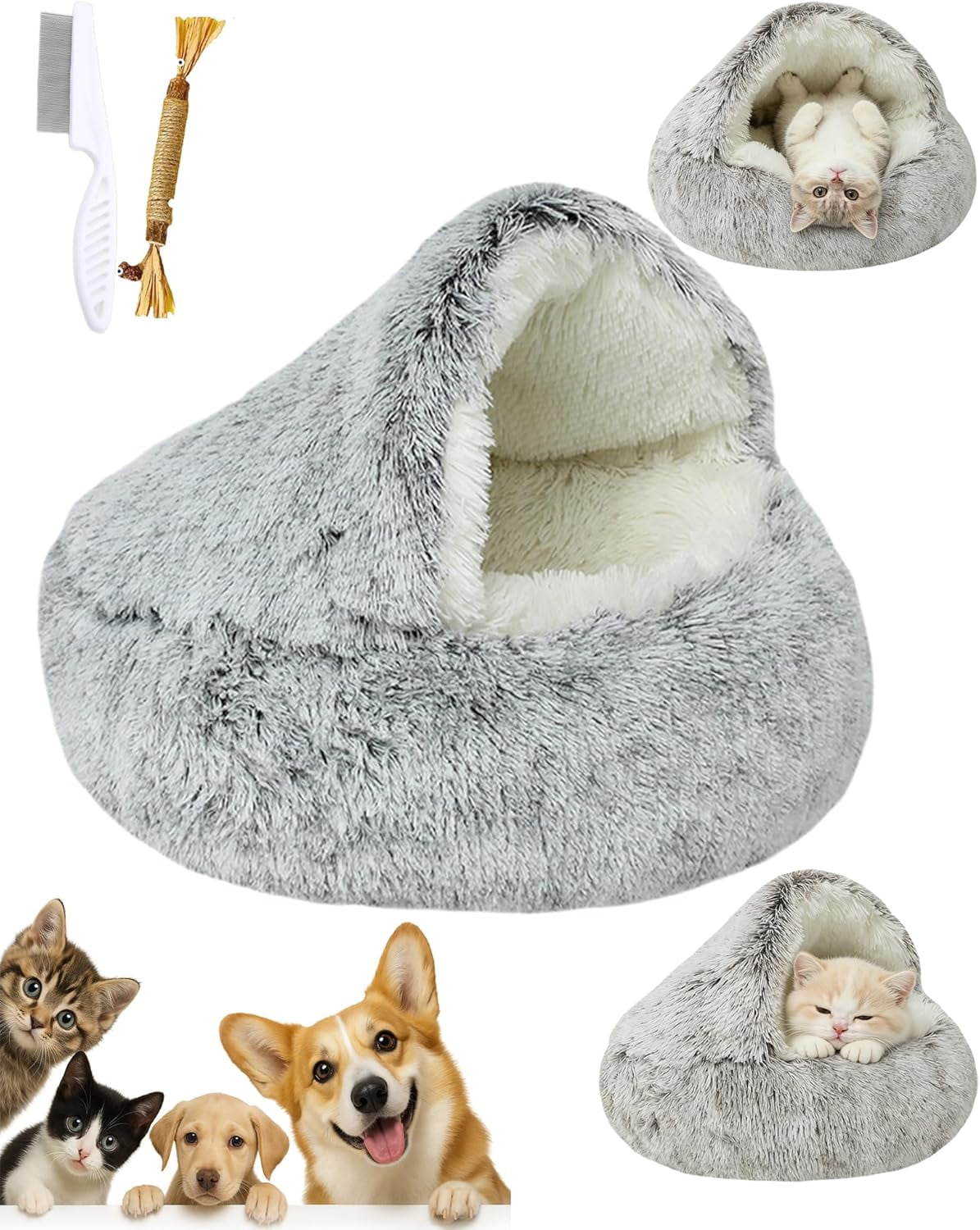 Cozy Cocoon Pet Bed for Dogs (Gray, 50cm/19.69in) - Walmart.com