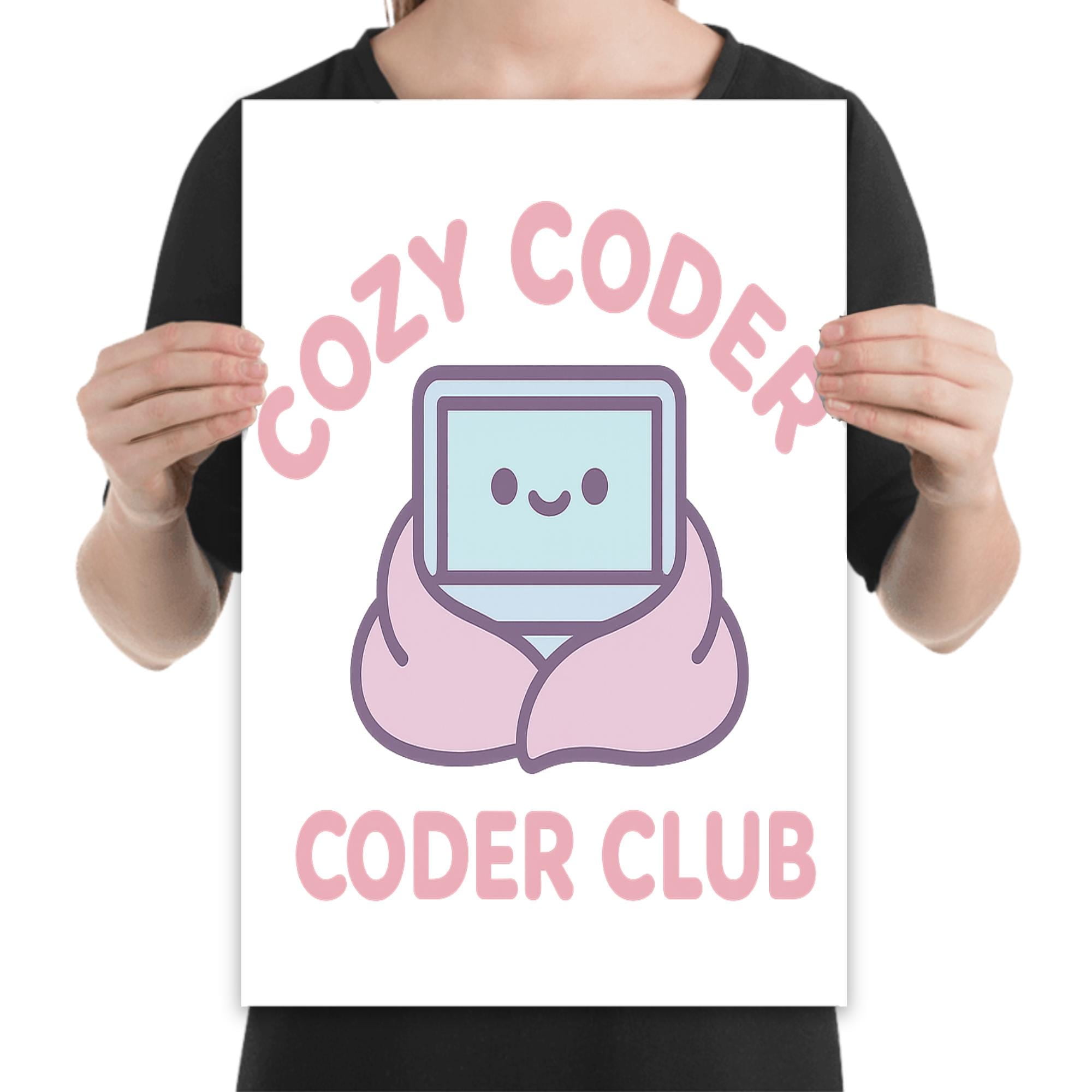 Cozy Coder Club Poster, Pastel Kawaii Wall Art for Programmers, 13x19 Print - Walmart.com