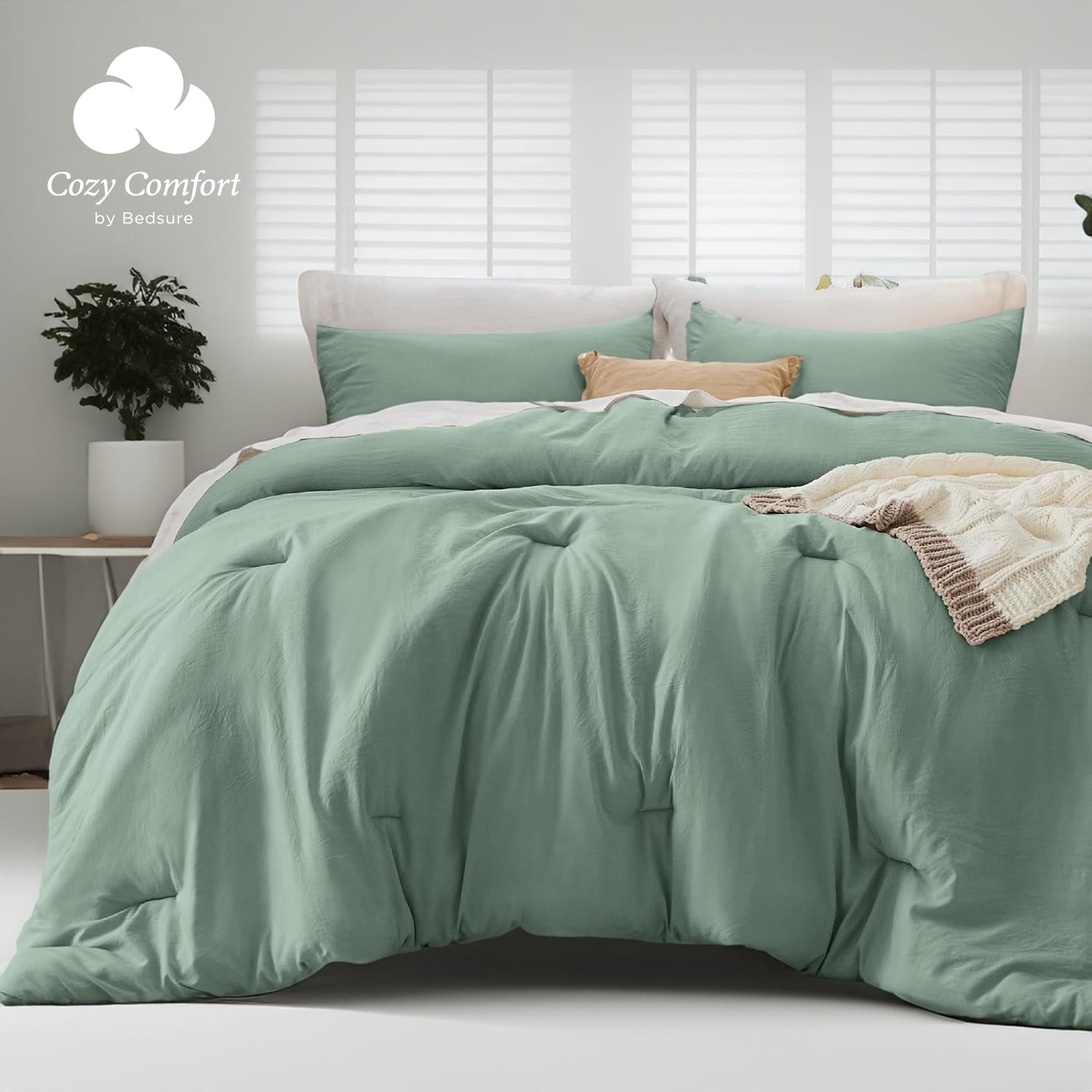 Cozy Comfort 3 Pieces Comforter Bedding Set for All Seasons, 1 ...