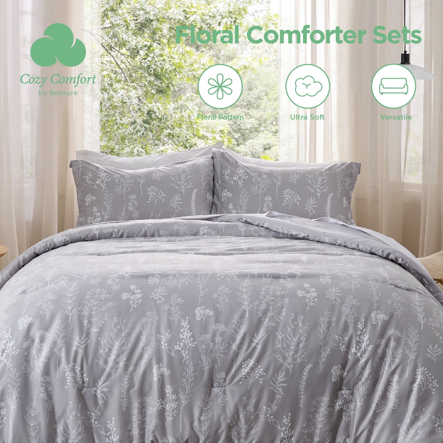(1 pack) Cozy Comfort 3 Pieces Comforter Sets, 1 Soft Reversible ...