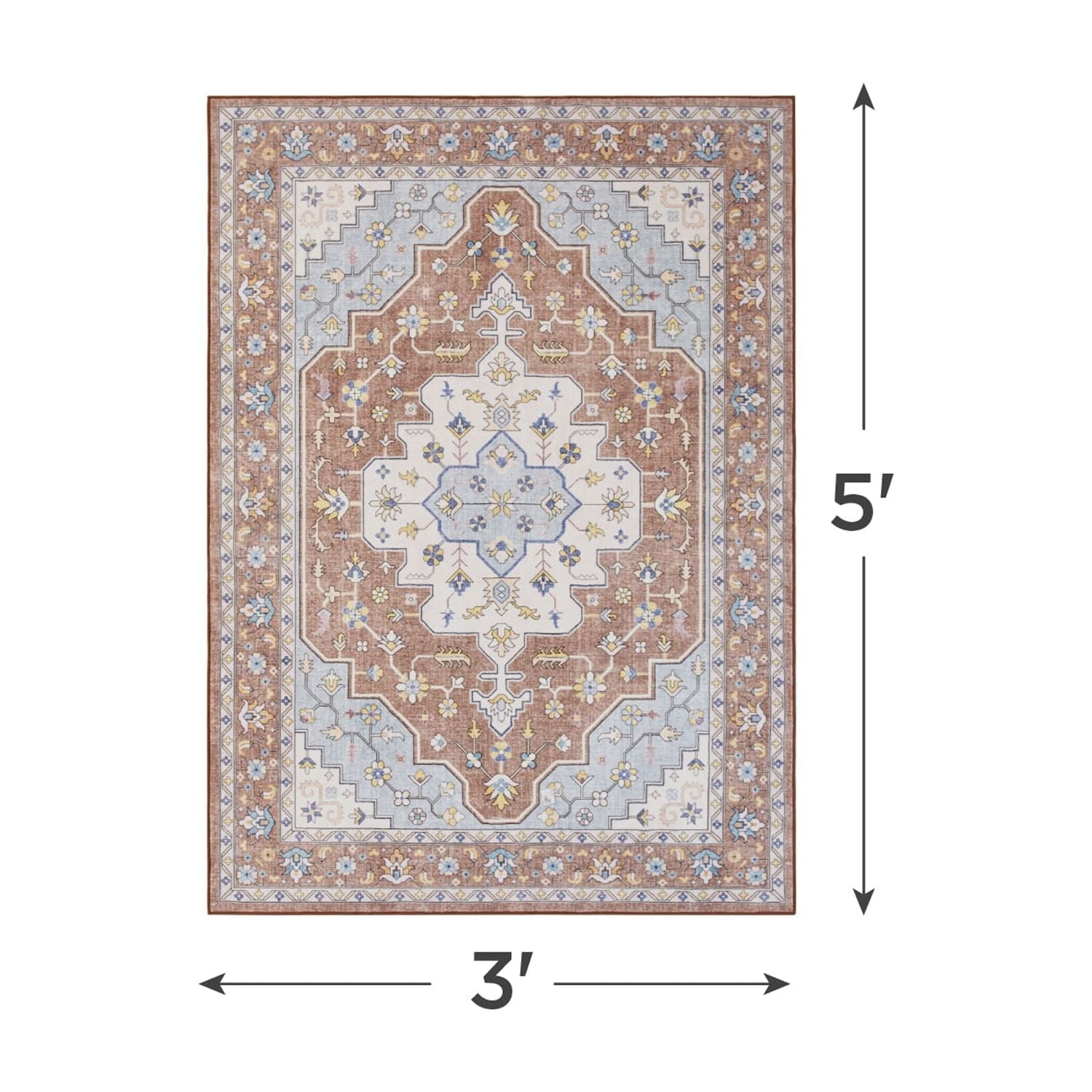 Cozy Comfort 3x5 Area Rugs for Living Room, Machine Washable Rugs ...