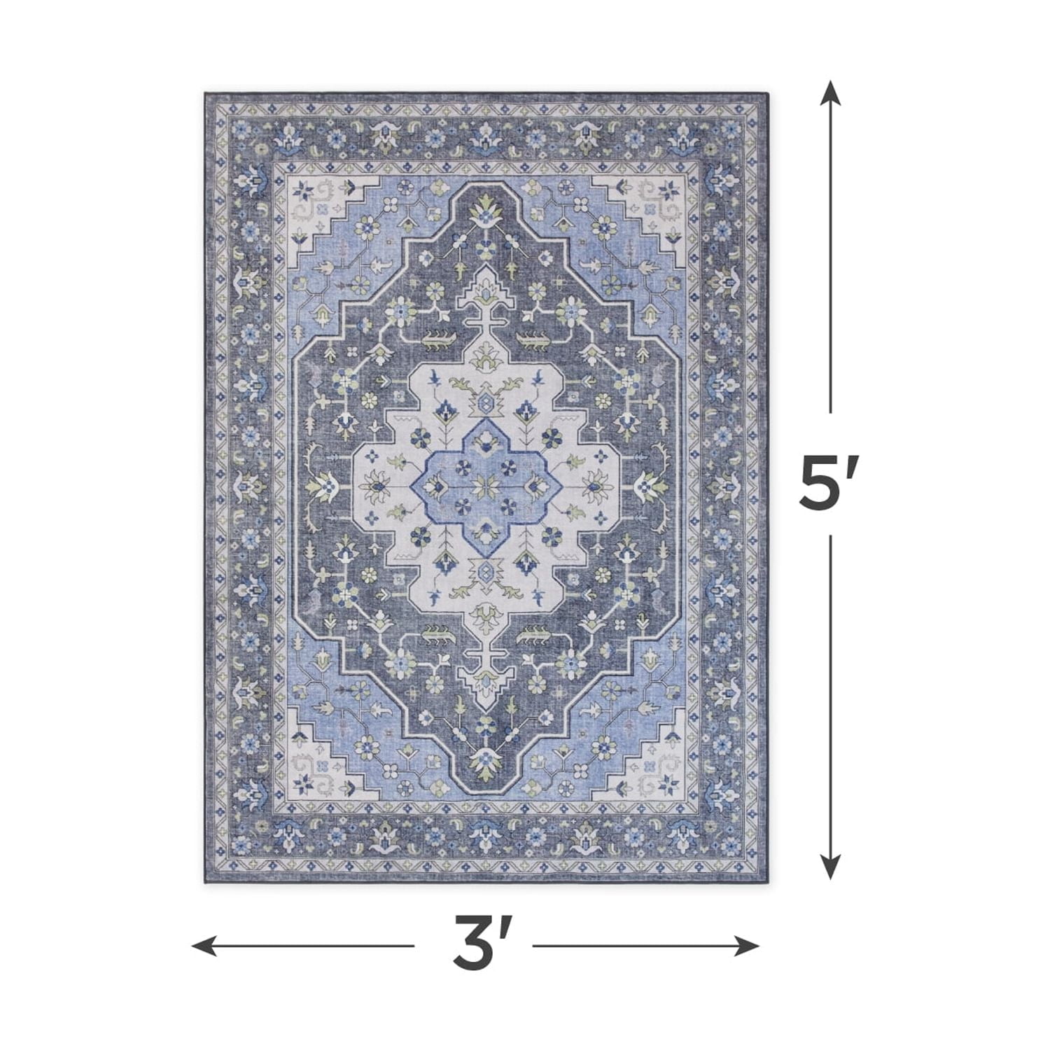 Cozy Comfort 3x5 Area Rugs for Living Room, Machine Washable Rugs ...