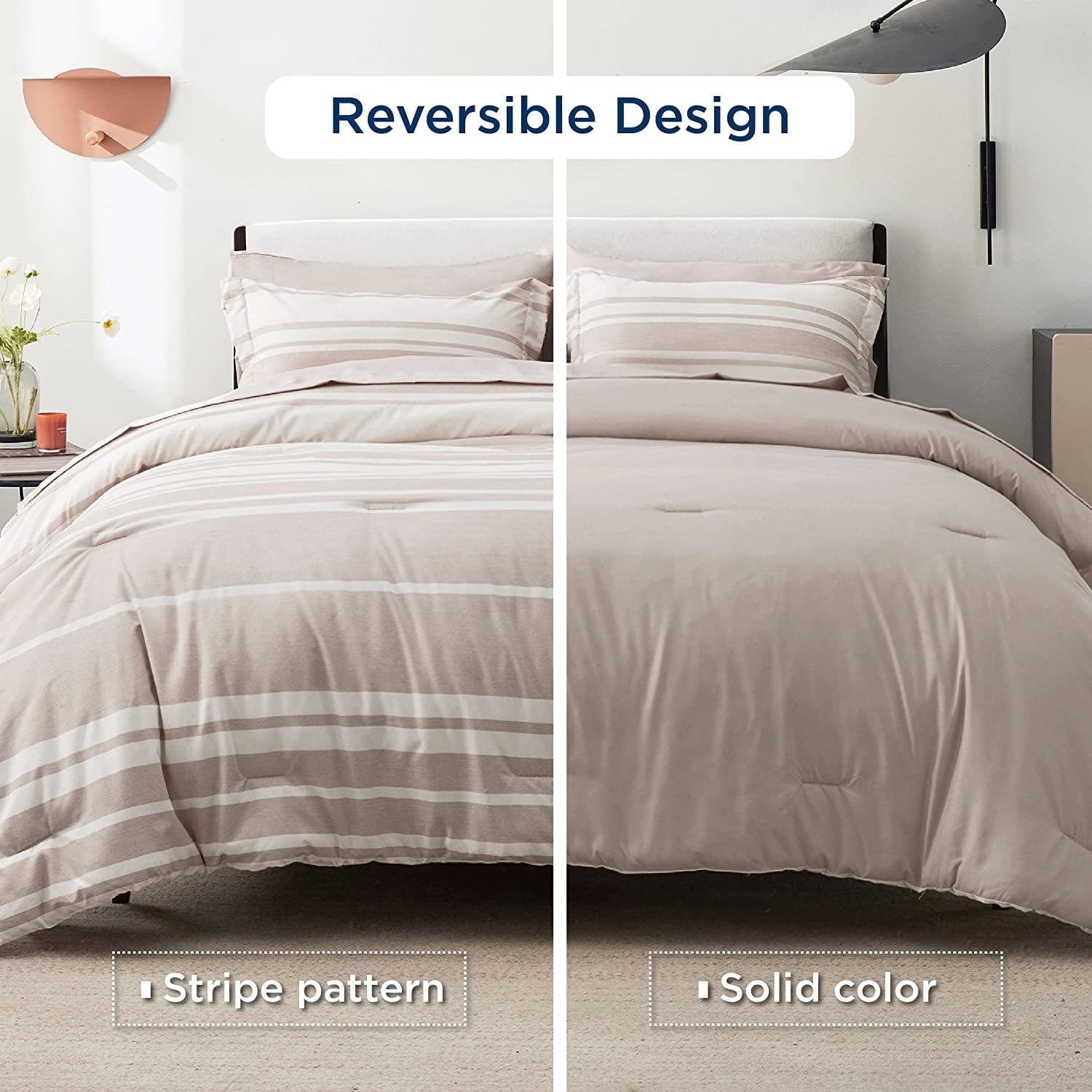 Free Shipping! Cozy Comfort Bed in a Bag King Size 7 Pieces, Light ...