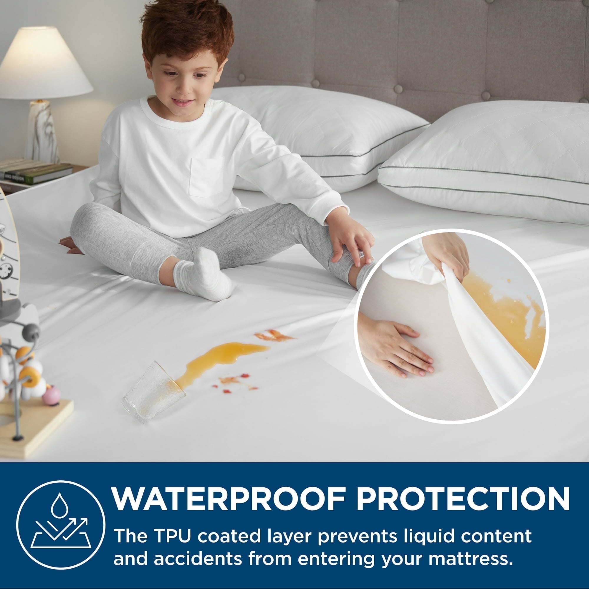 Bedsure Waterproof Mattress Protector Full Size, Six-Sided Zipper ...