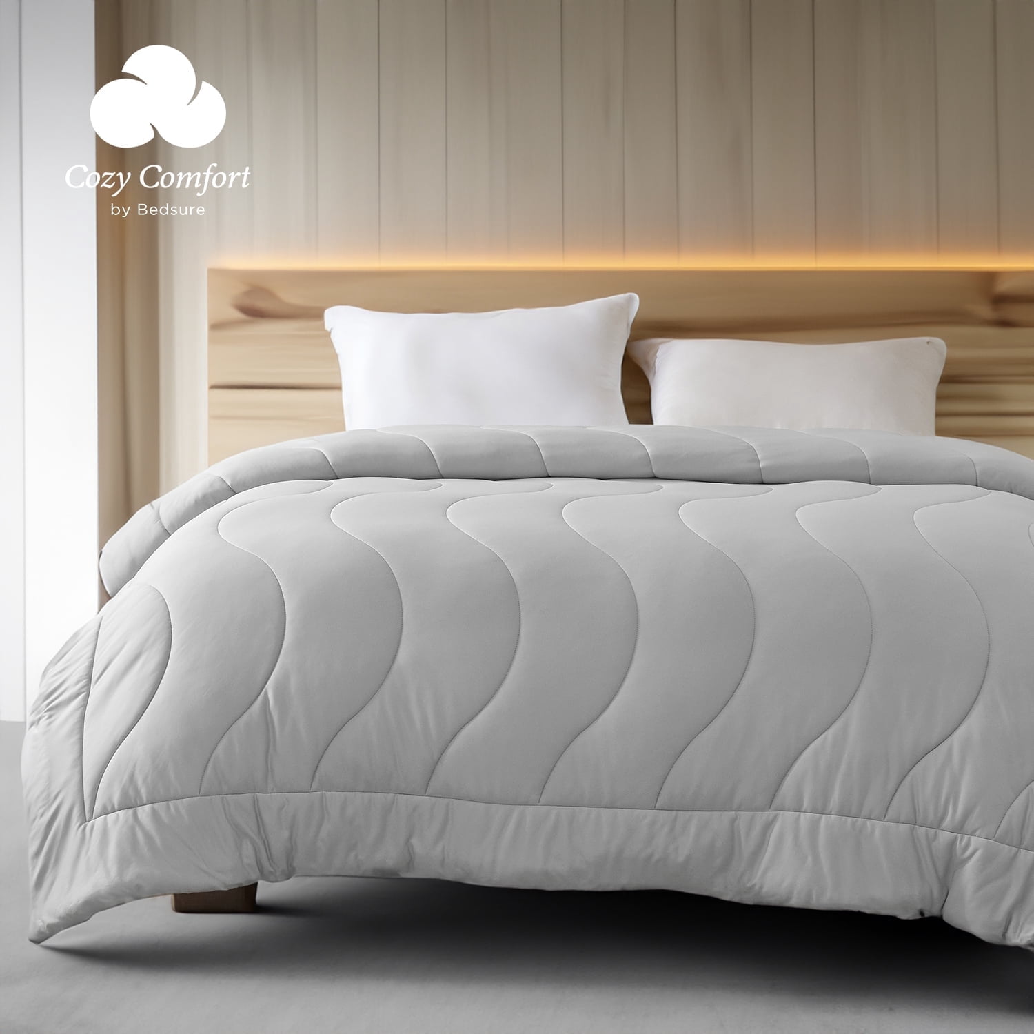 Cozy Comfort Cal King Comforter Duvet Insert - Harbor Mist, Ultra Soft ...