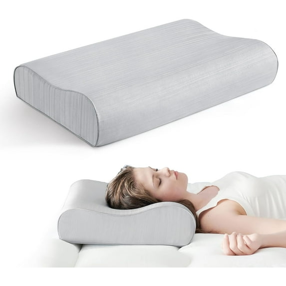 Bedsure Premium Cervical Memory Foam Pillow - Ergonomic Odorless Pillow ...