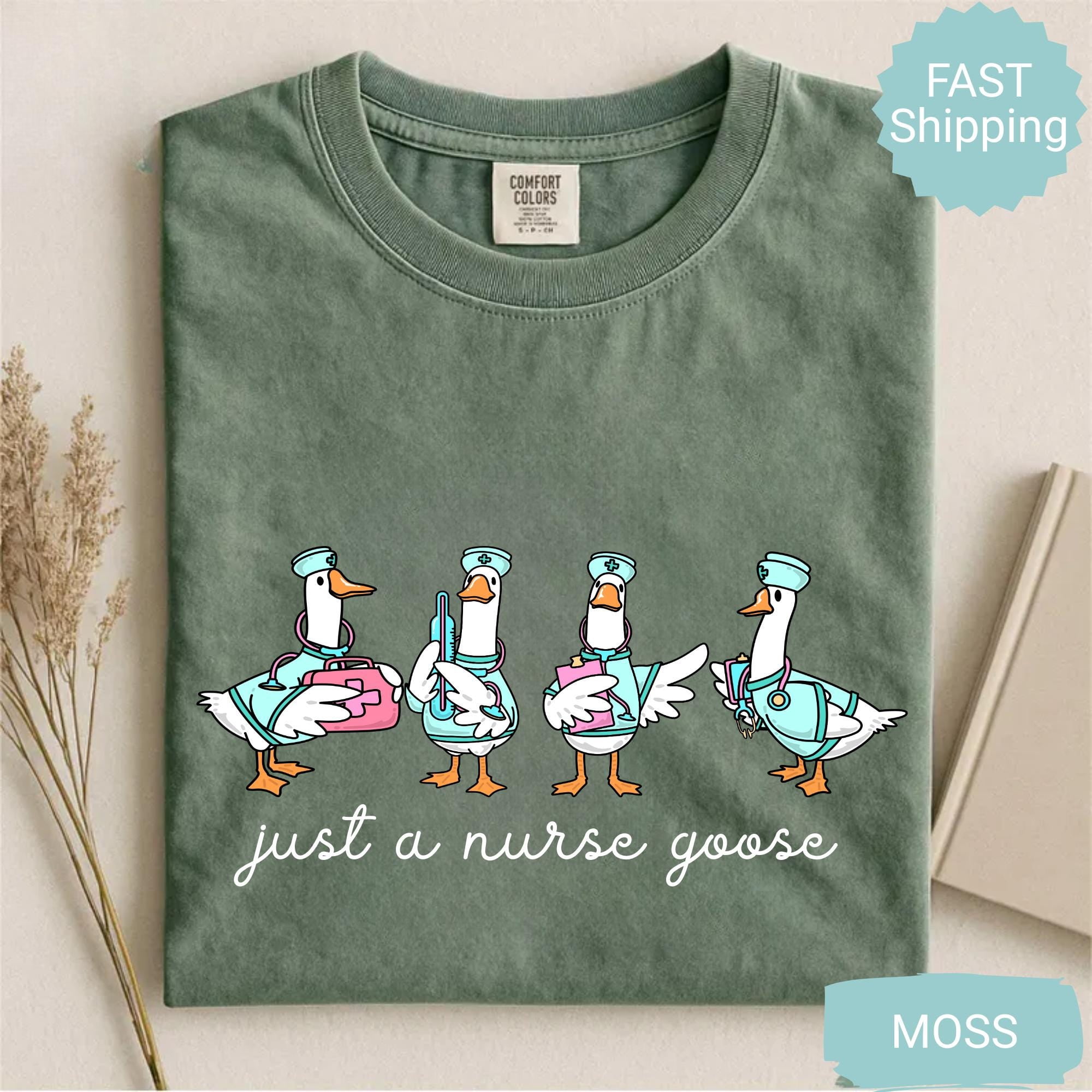 Cozy Comfort Colors Nurse Goose Tee - Funny Medical Staff Apparel Gift ...