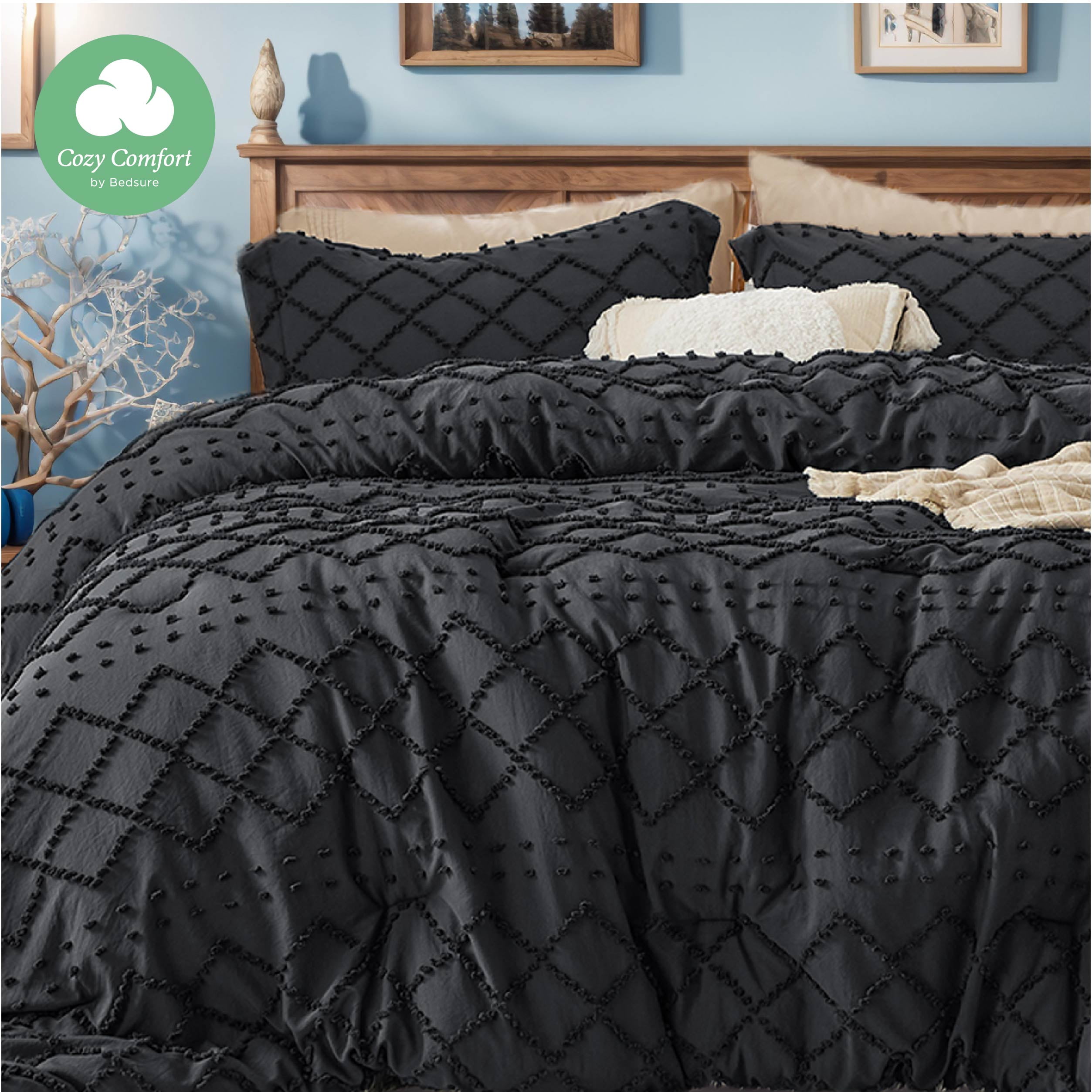 Cozy Comfort Comforter Set, Boho Tufted Shabby Chic Bedding Comforter ...