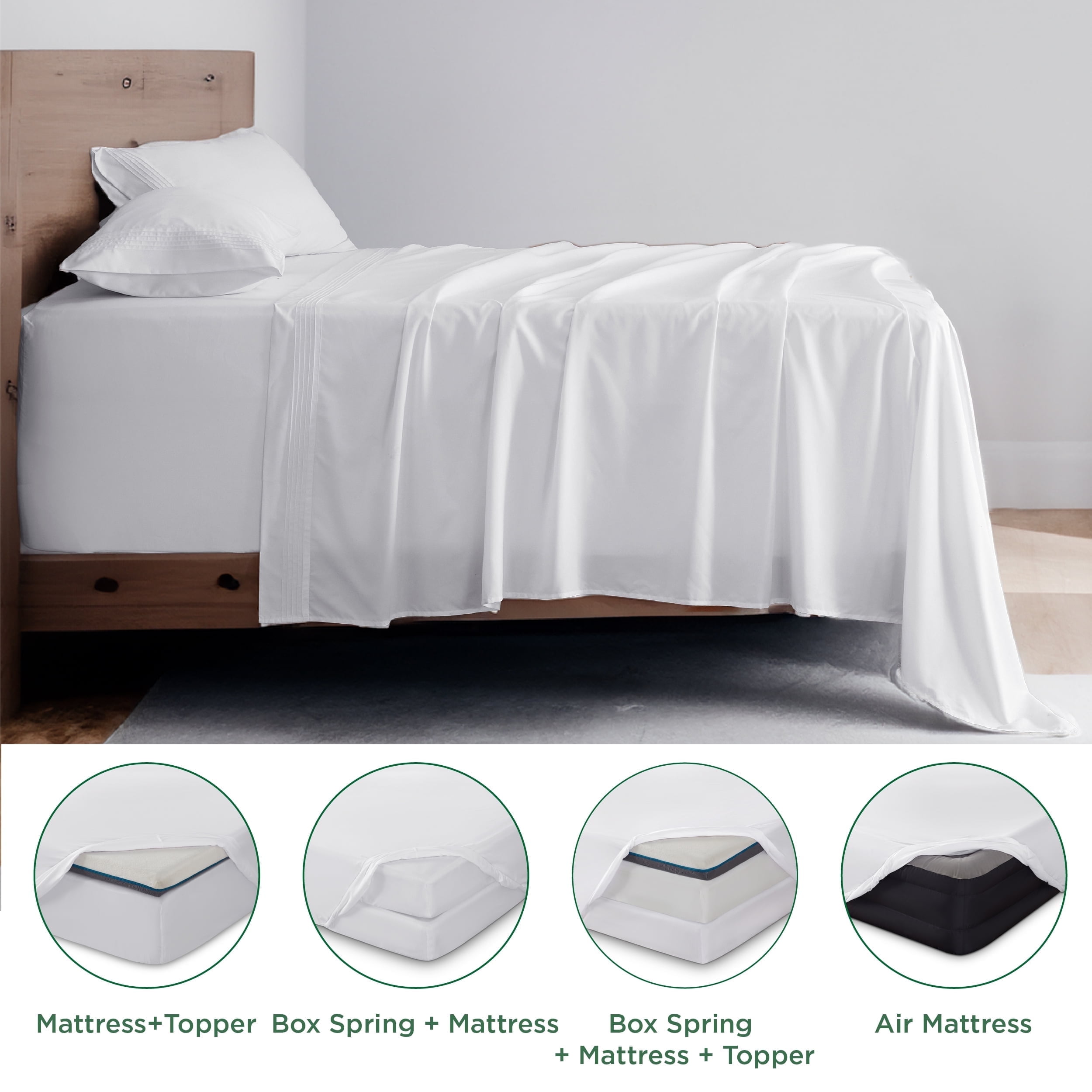 Bedsure Queen Sheets Set - 4 Piece Deep Pocket, Moisture Wicking ...