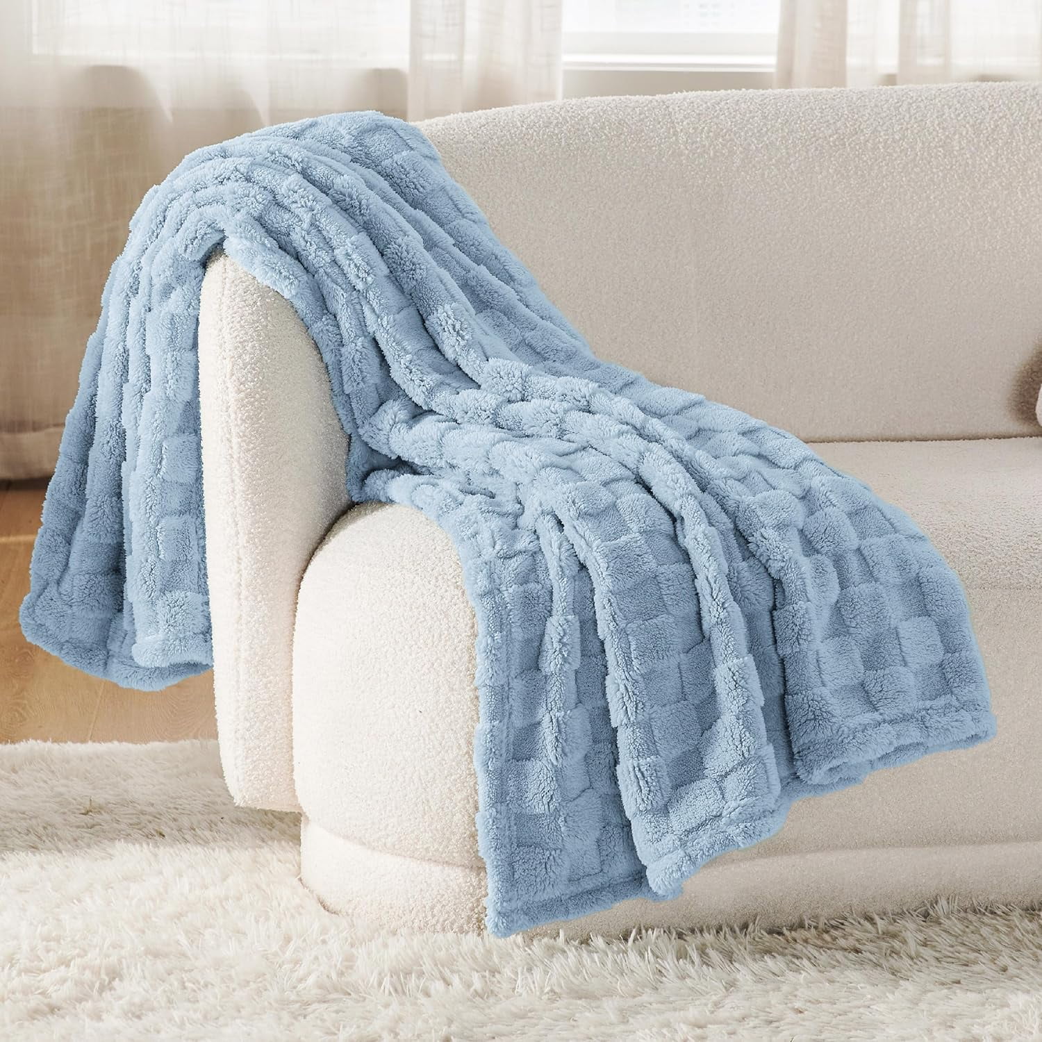 Cozy Comfort Dream Blue Fleece Blanket for Couch - Super Soft Cozy ...