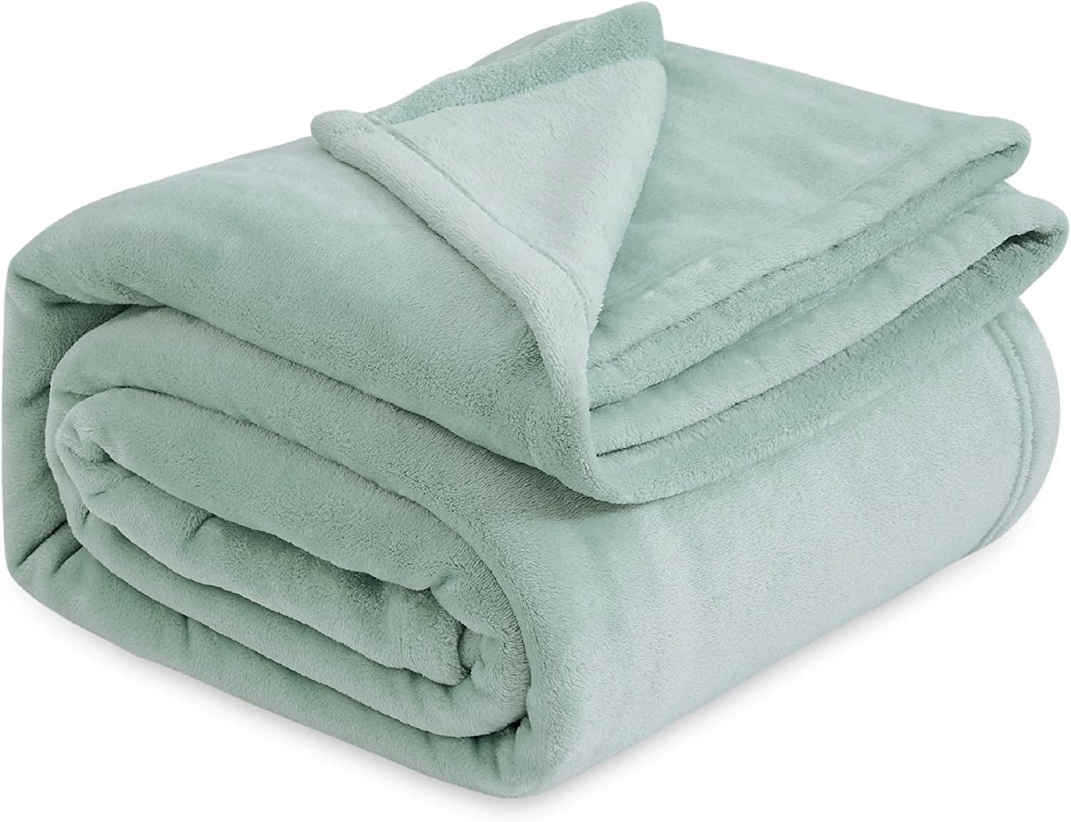 Cozy Comfort Fleece Bed Blankets Queen Size Sage Green - Soft ...